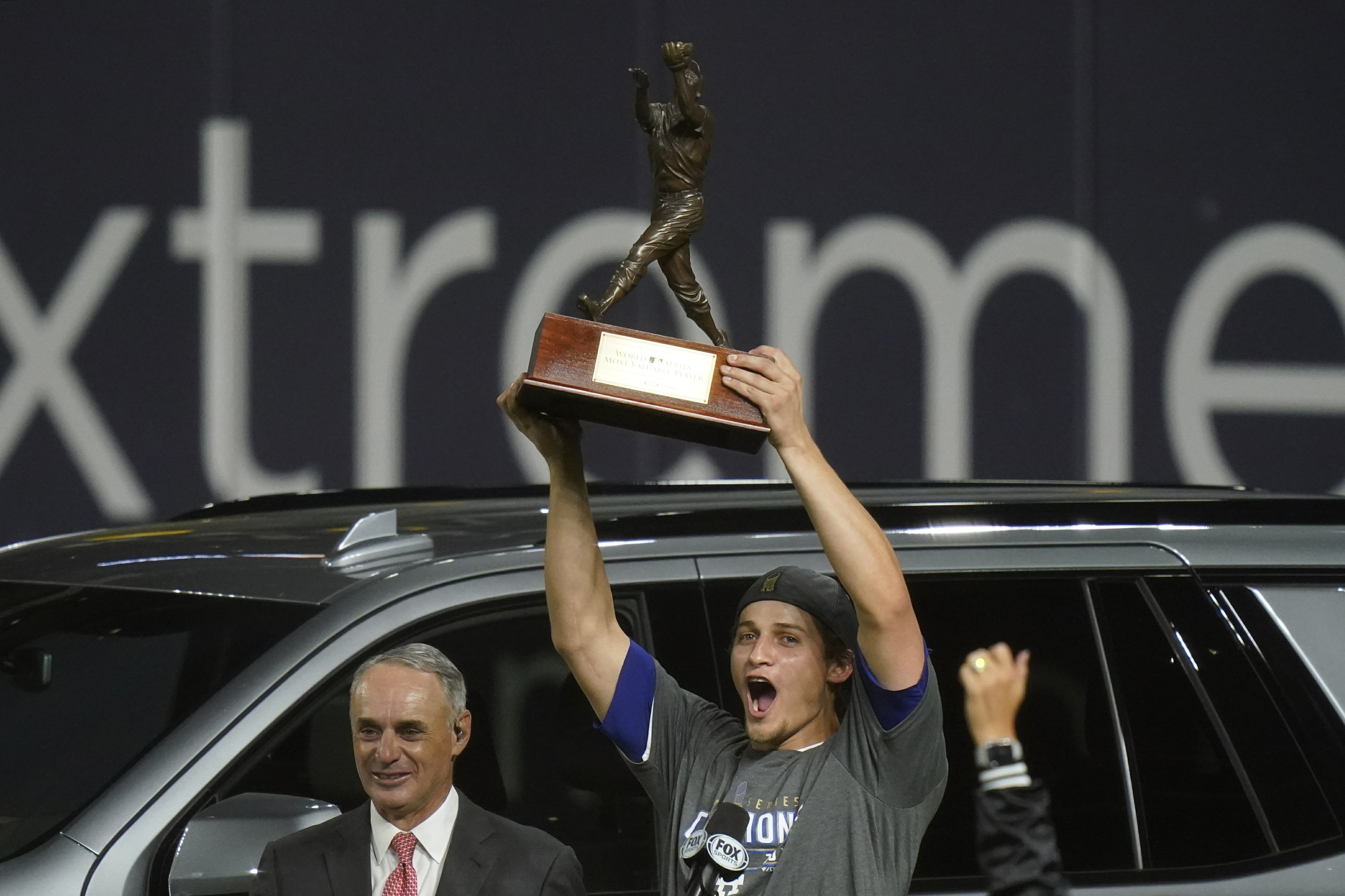 Corey Seager hits rare double as World Series and LCS MVP | AP News
