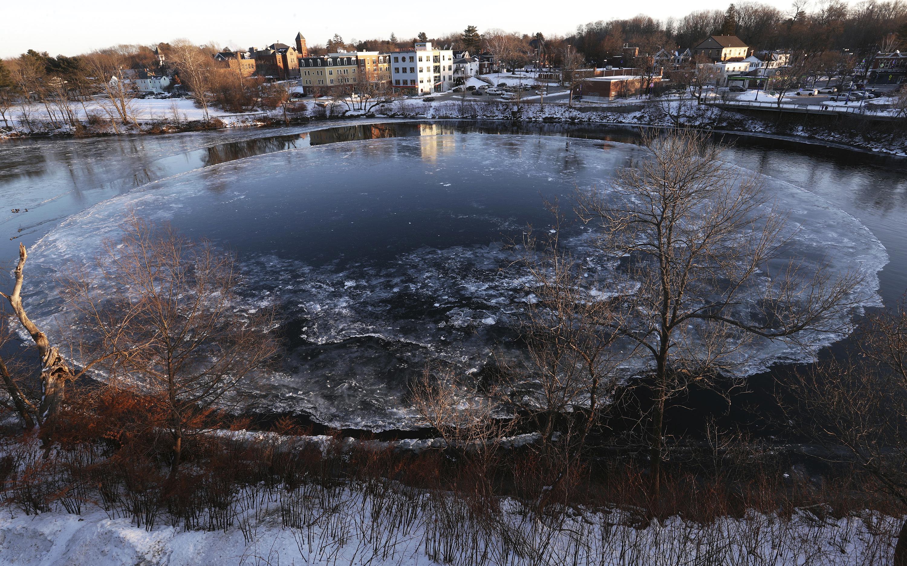 Back in shape: Maine's famous spinning ice disk says hello | AP News