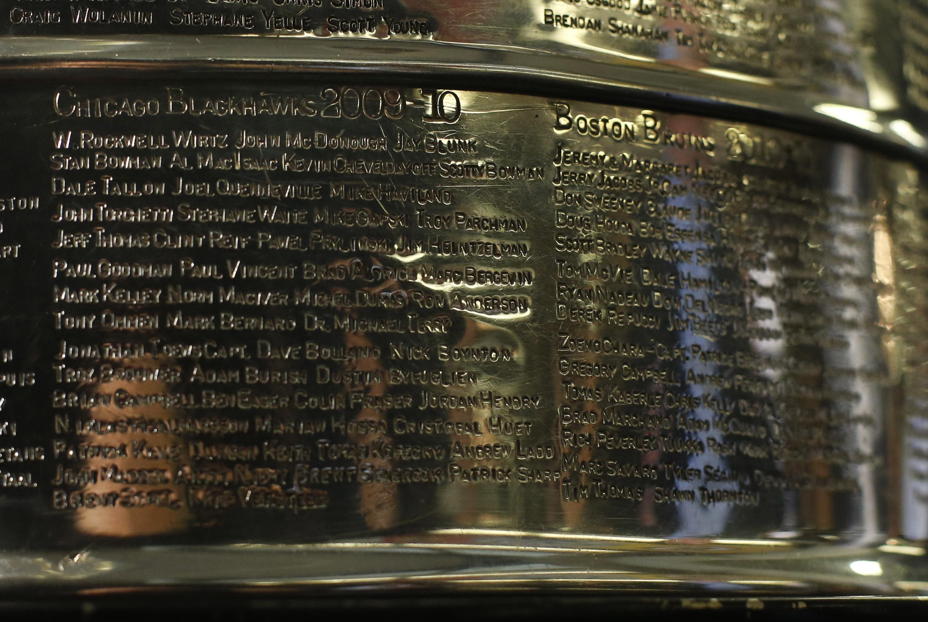 Hall of Fame covers Brad Aldrich's name on Stanley Cup | AP News