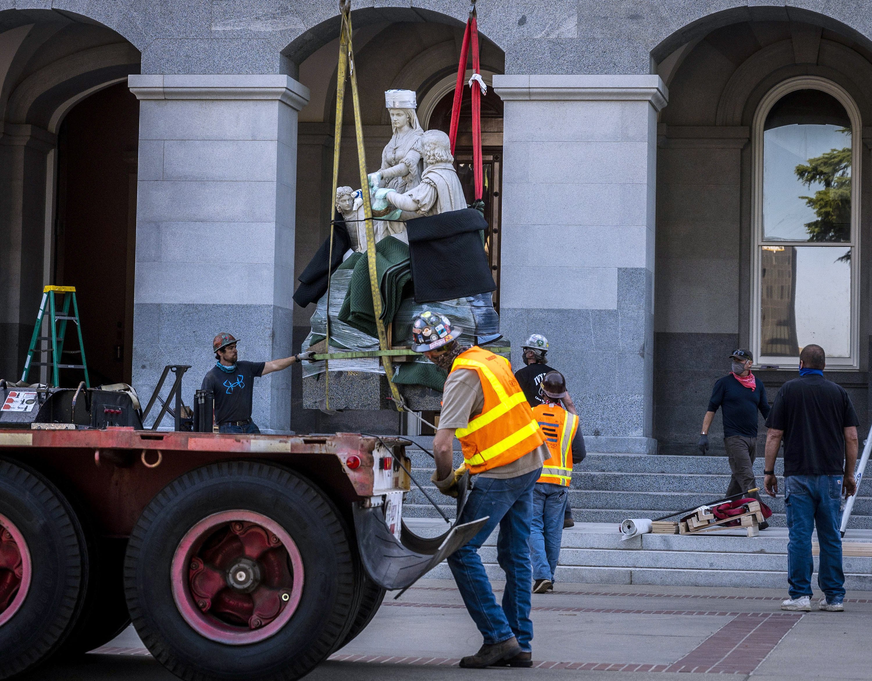 Columbus statue removed from California capitol rotunda | AP News
