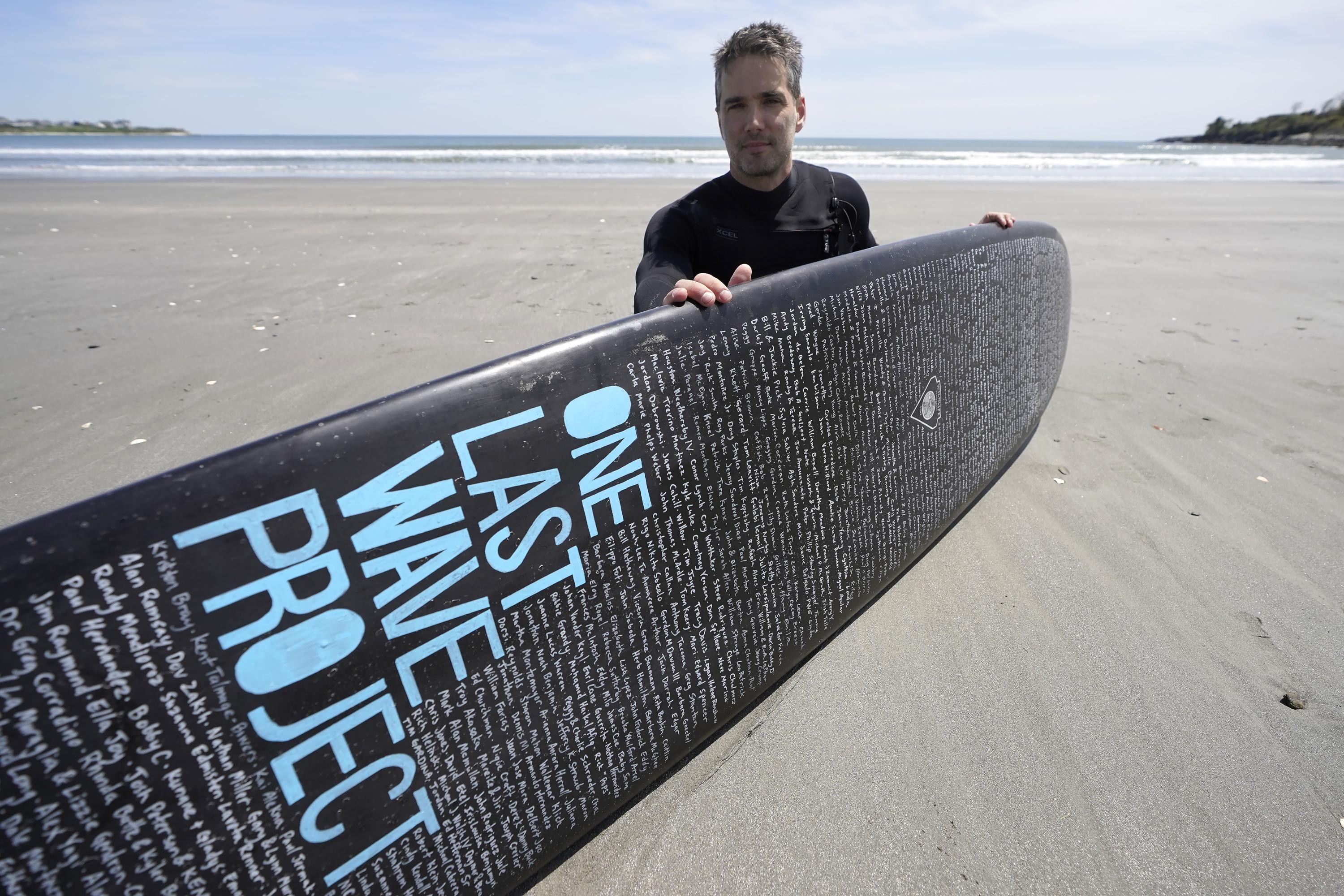 Surfer helps families honor loved ones with 'one last wave' | AP News