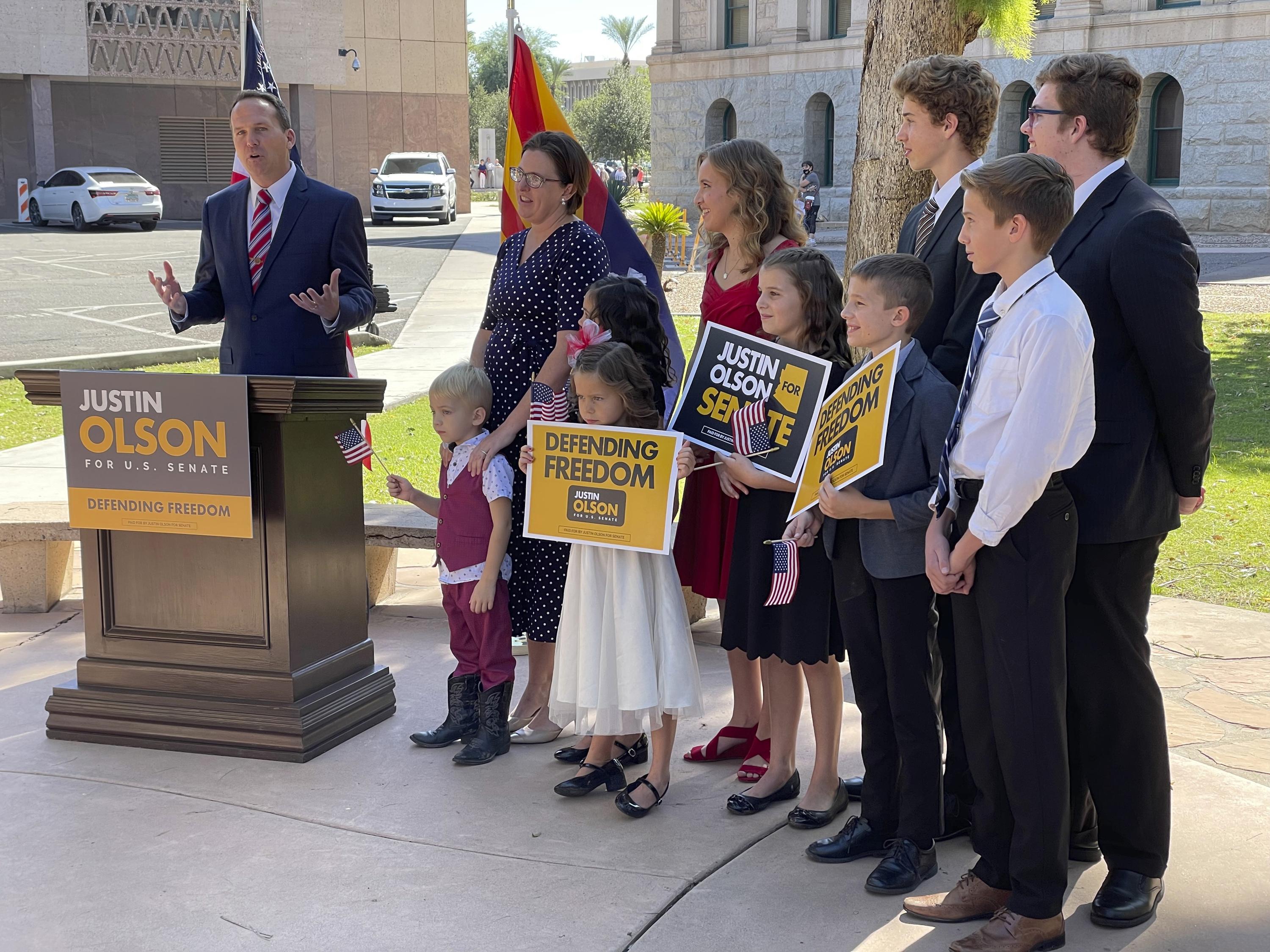 Justin Olson enters crowded GOP field for US Senate race | AP News