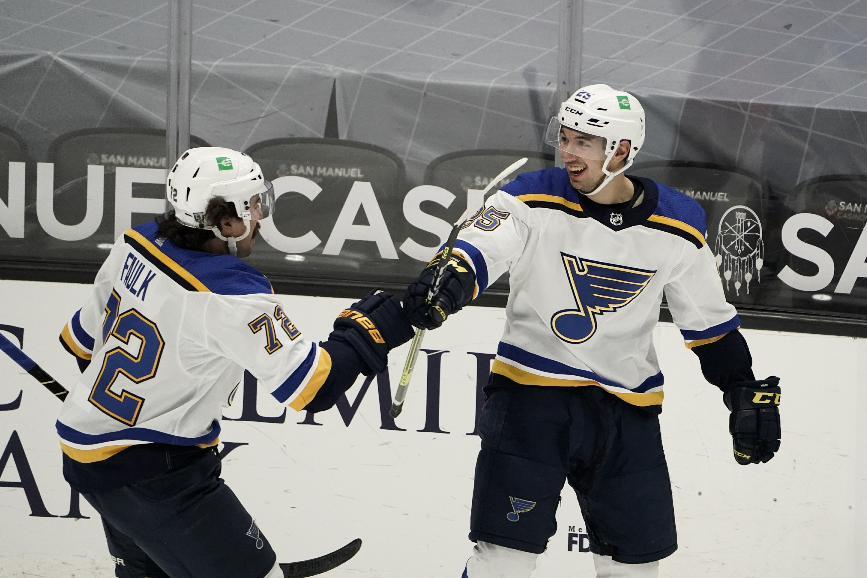 Kyrou leads Blues' quick start in 6-1 rout of Ducks | AP News