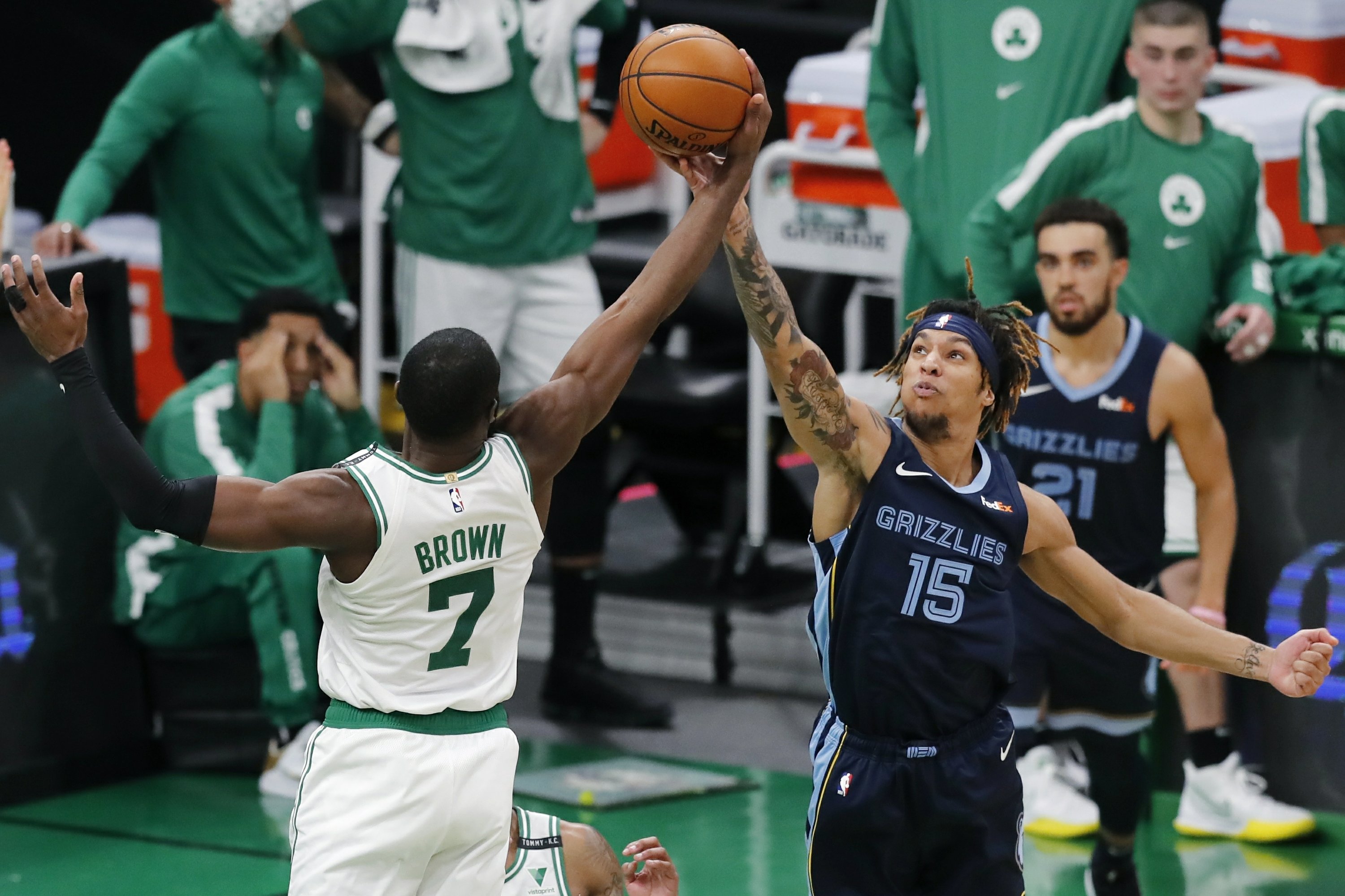 Brown scores career-high 42, Celtics beat Memphis 126-107 | AP News