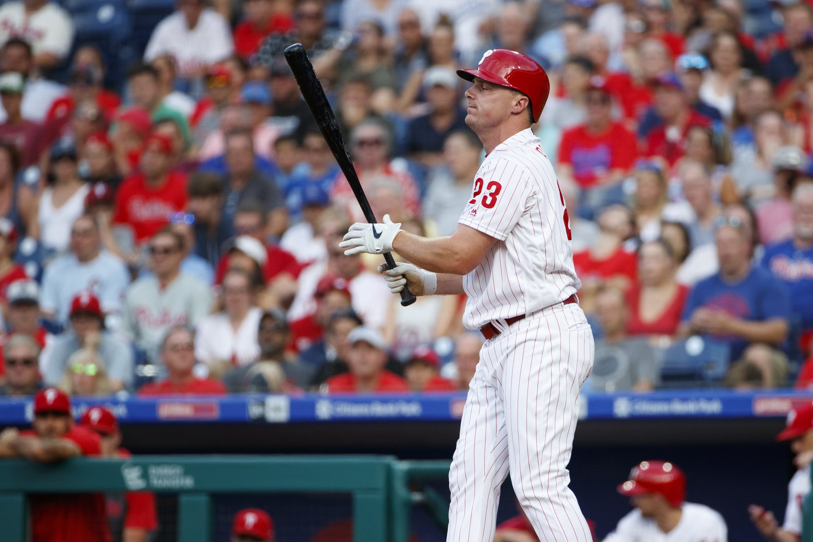Phillies lose left fielder Jay Bruce to right oblique strain | AP News
