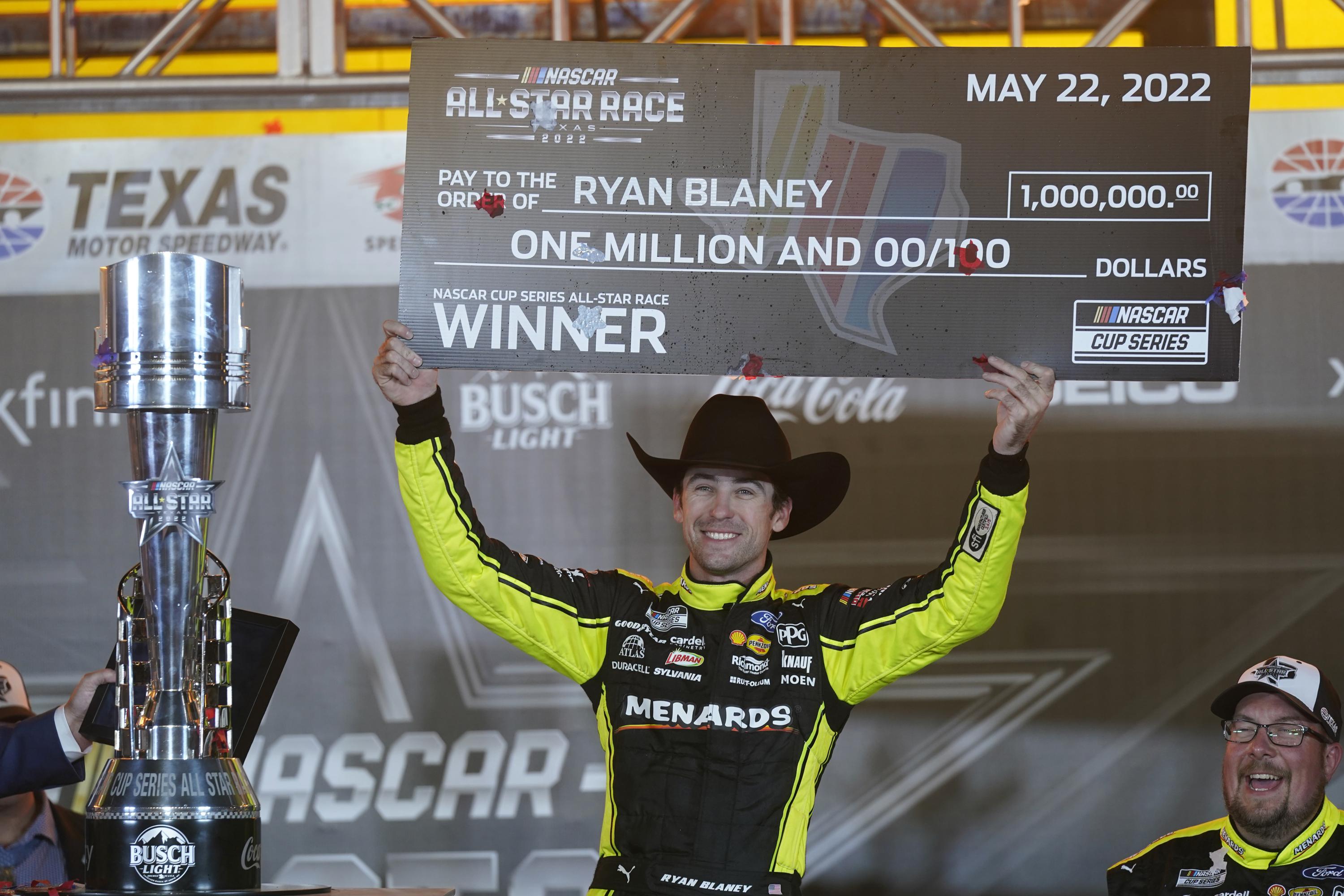 Blaney wins $1M NASCAR All-Star race after caution, net | AP News