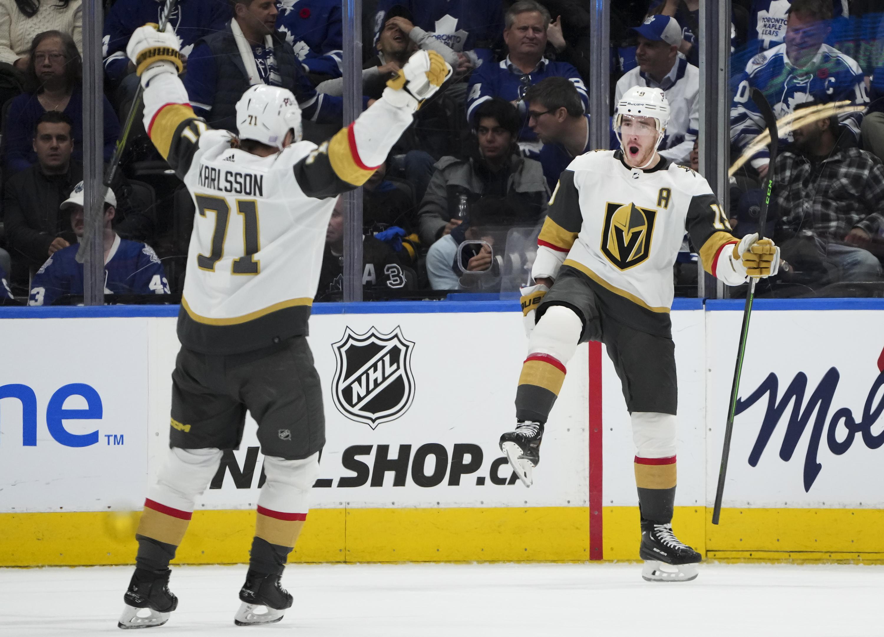 Golden Knights beat Maple Leafs 4-3 in OT, win 8th straight | AP News