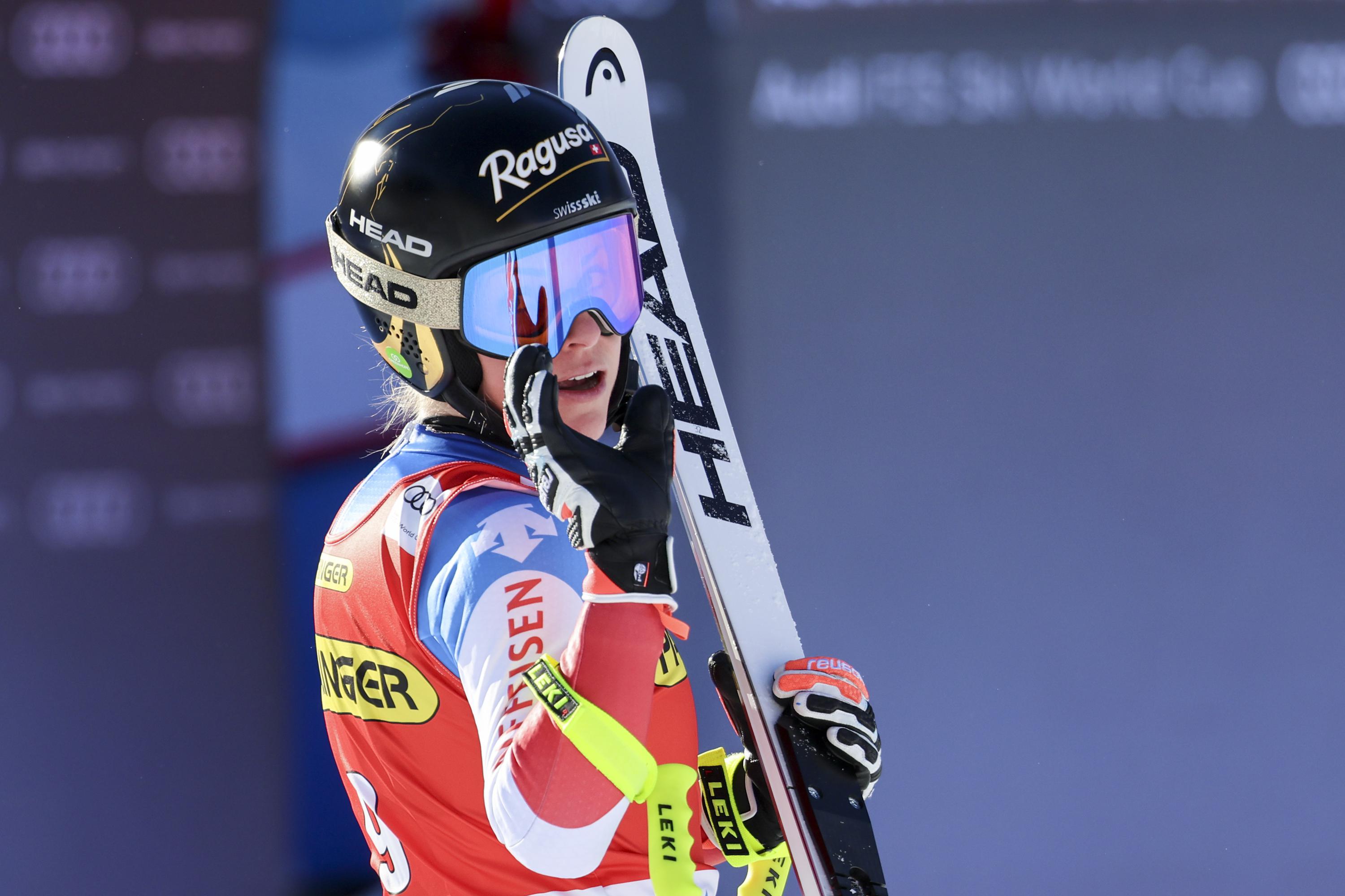 Gut-Behrami wins downhill after Olympic champ Goggia crashes | AP News
