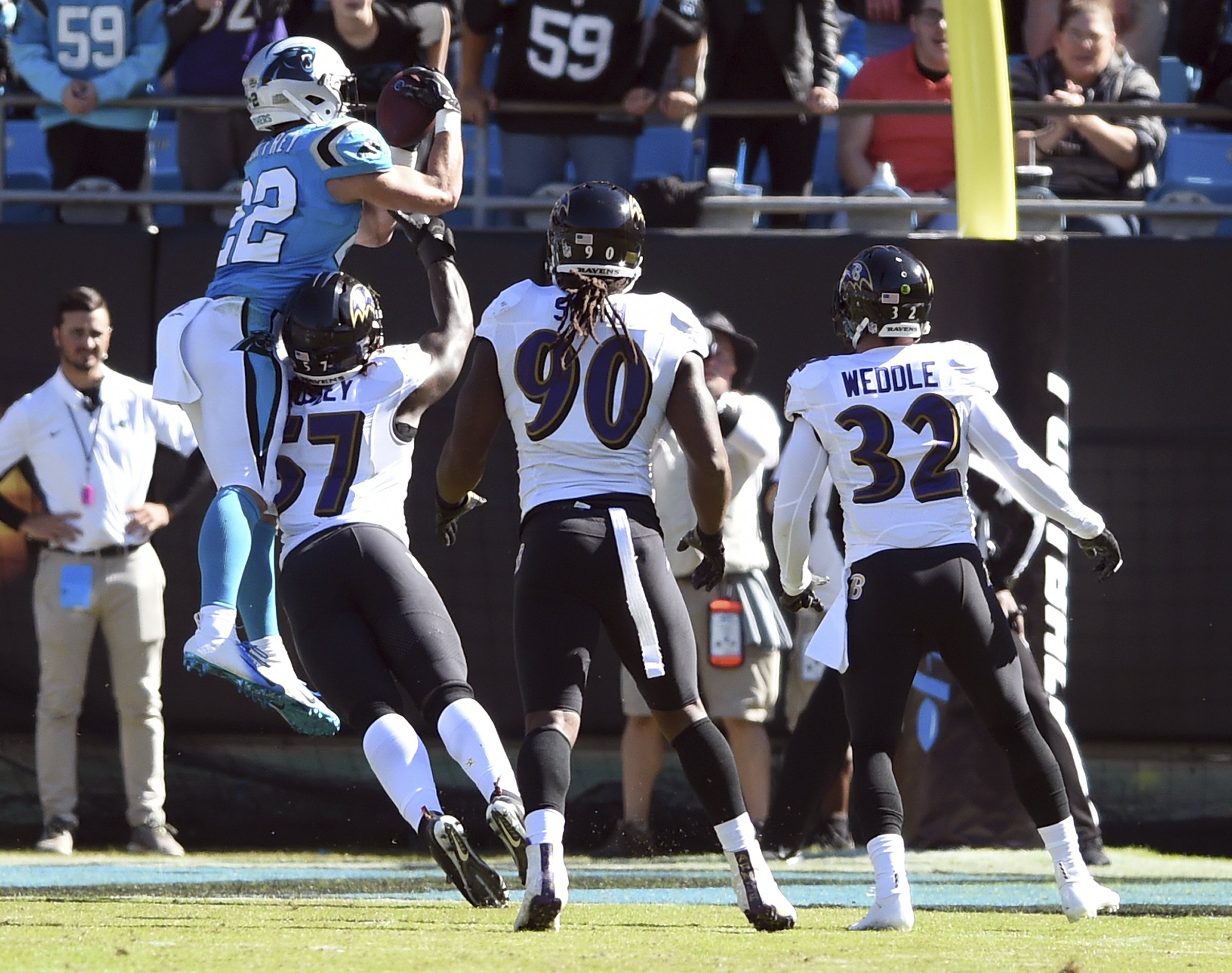 Newton scores 3 TDs, Panthers defeat Ravens 36-21 | AP News