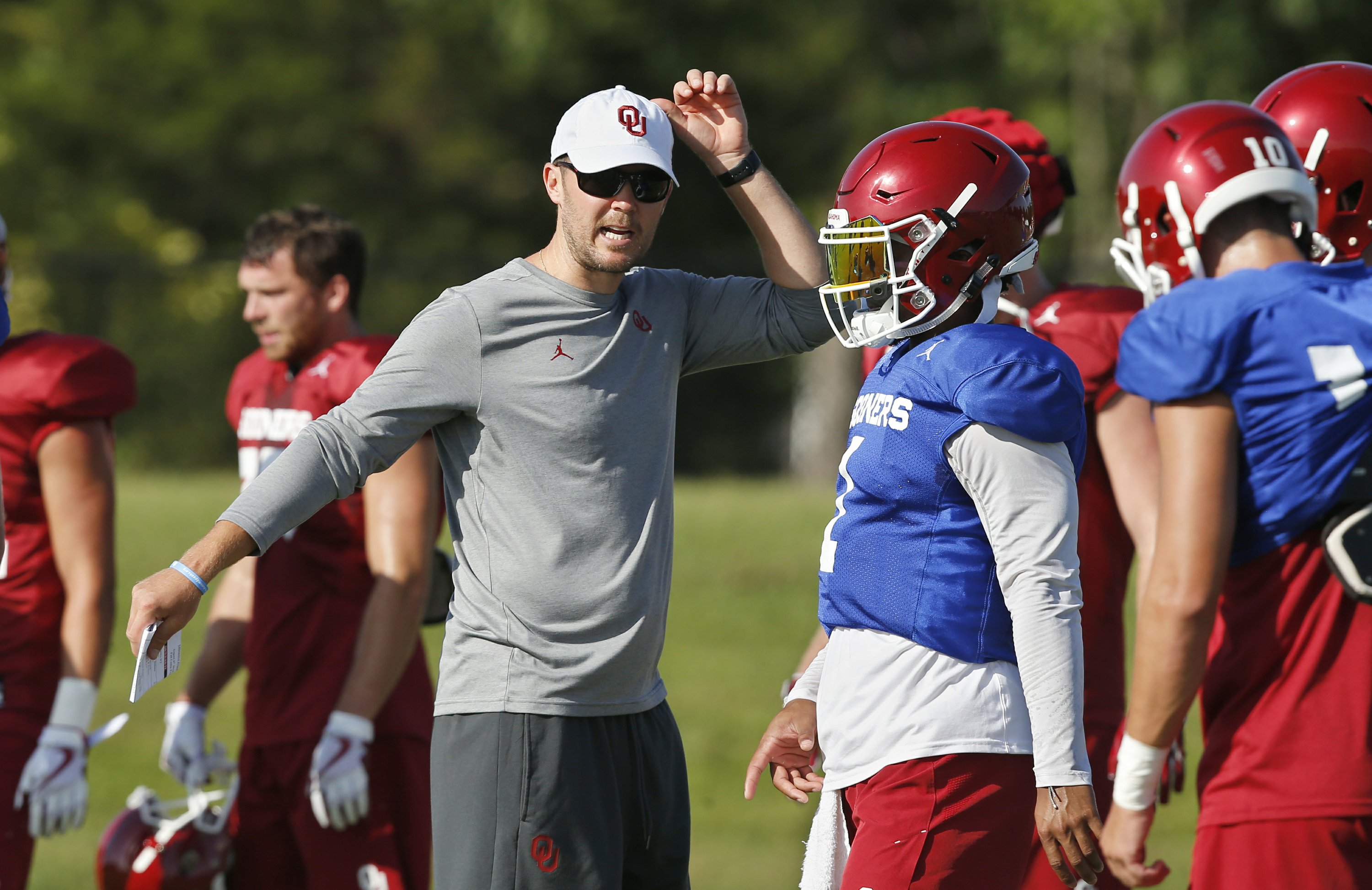 Oklahoma coach Riley ready to build on success in 2nd year | AP News