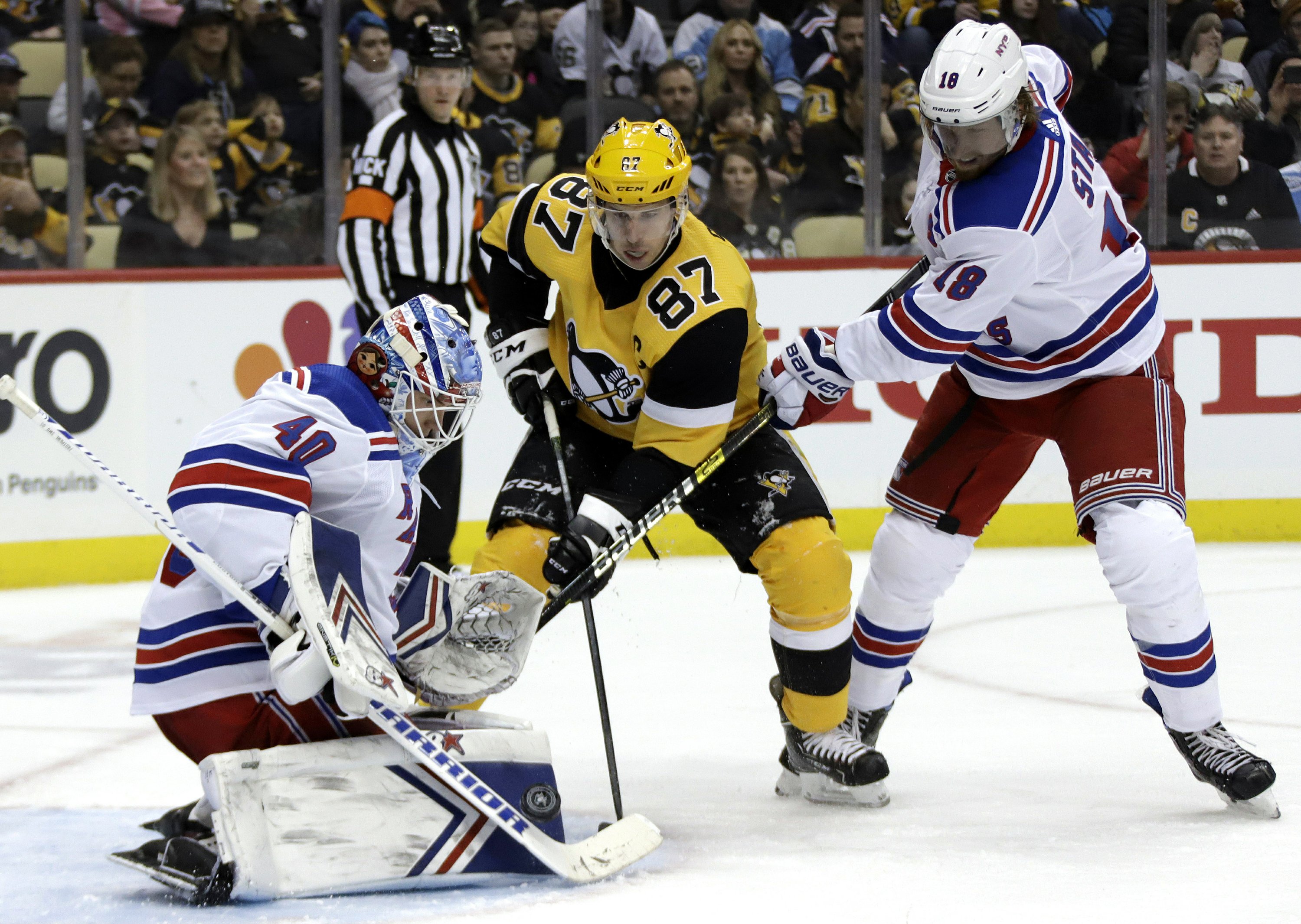 Malkin, Letang each score twice, Penguins beat Rangers 6-5 | AP News