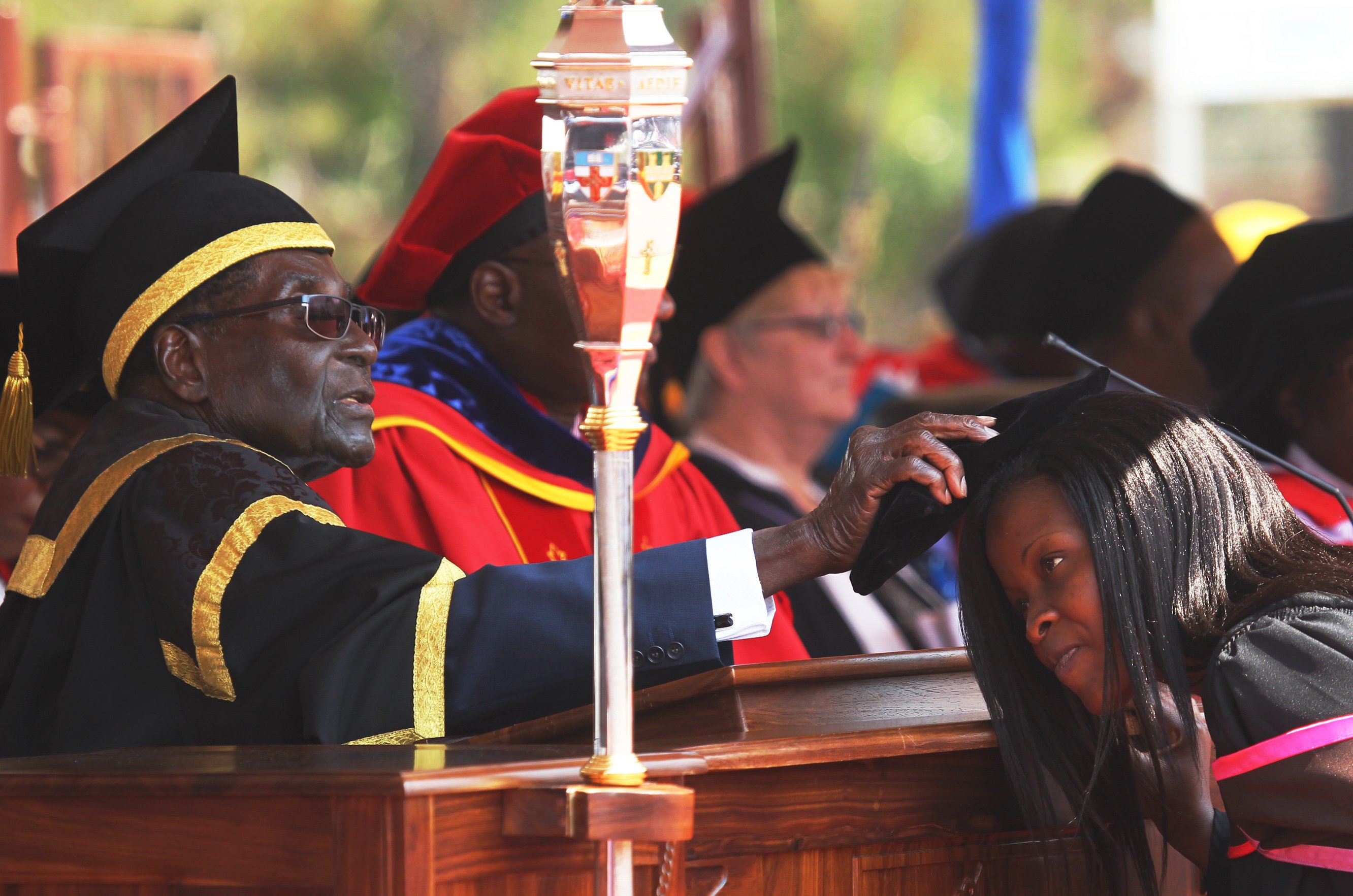 Student protests at Mugabe-attended Zimbabwe graduation | AP News