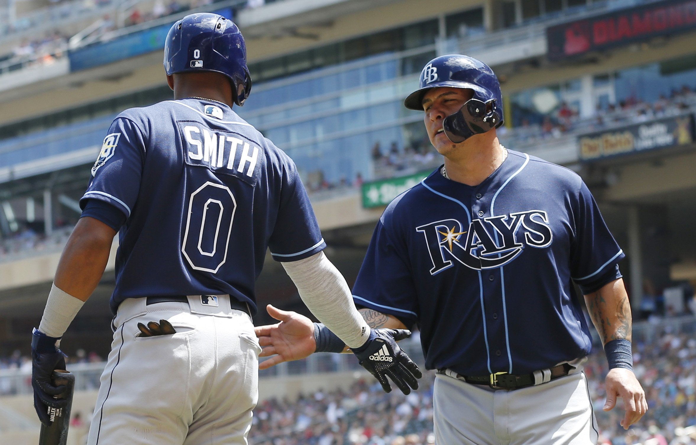 Rays score 15 runs in final three innings to beat Twins 19-6 | AP News