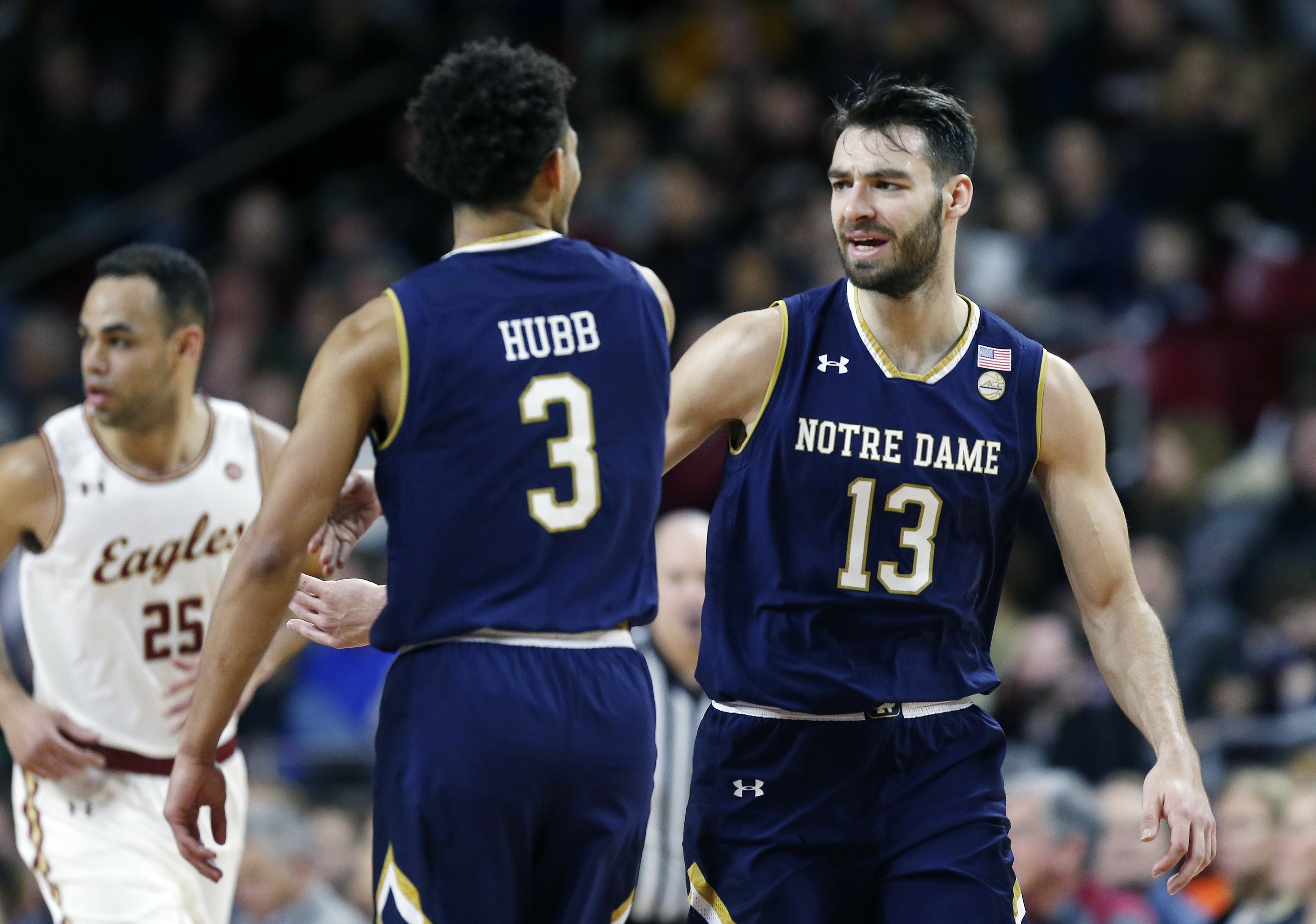 Reserve Djogo's 21 points lead Notre Dame past BC 79-73 | AP News