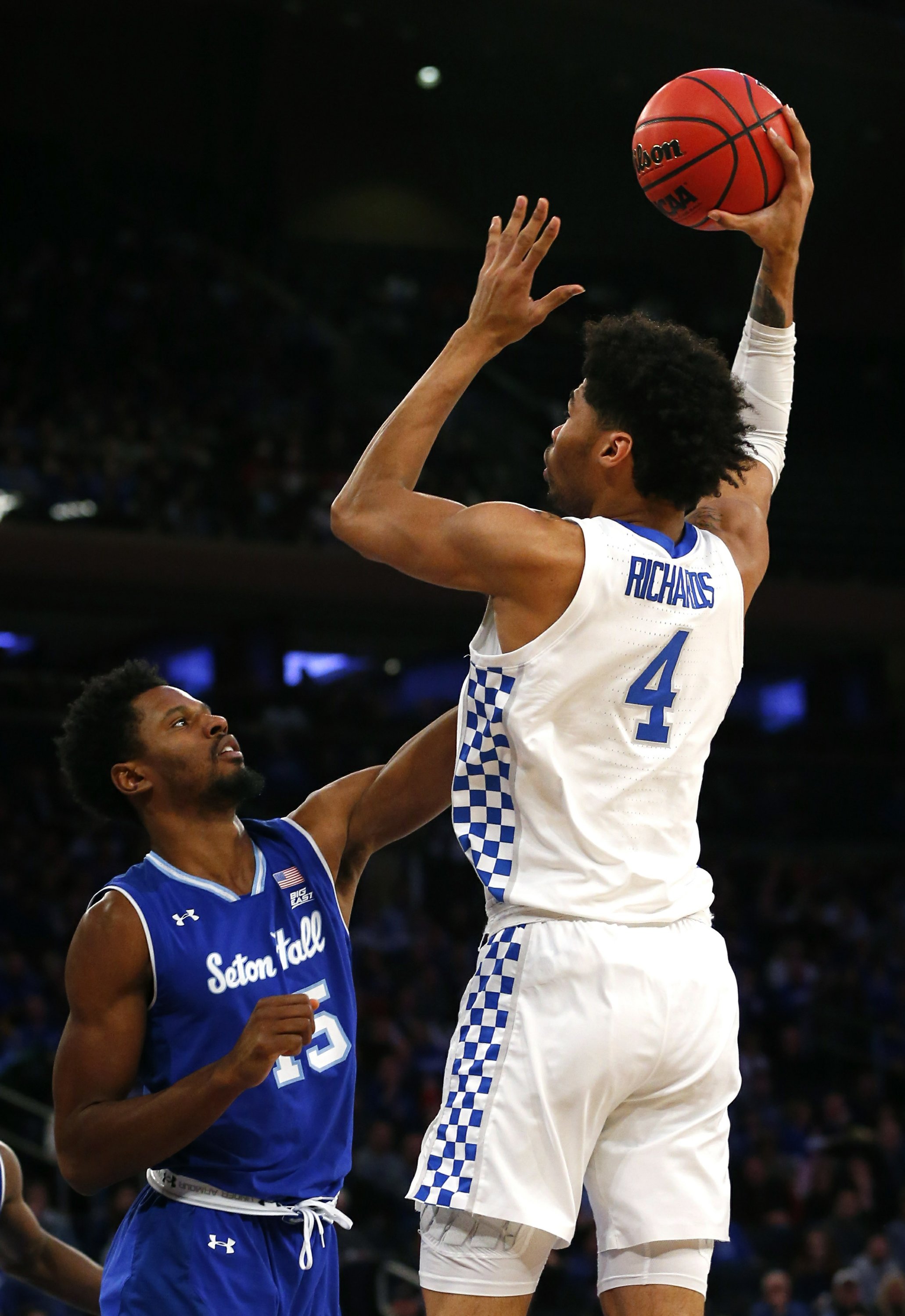 Seton Hall overcomes half-court shot to stun No. 9 Kentucky | AP News