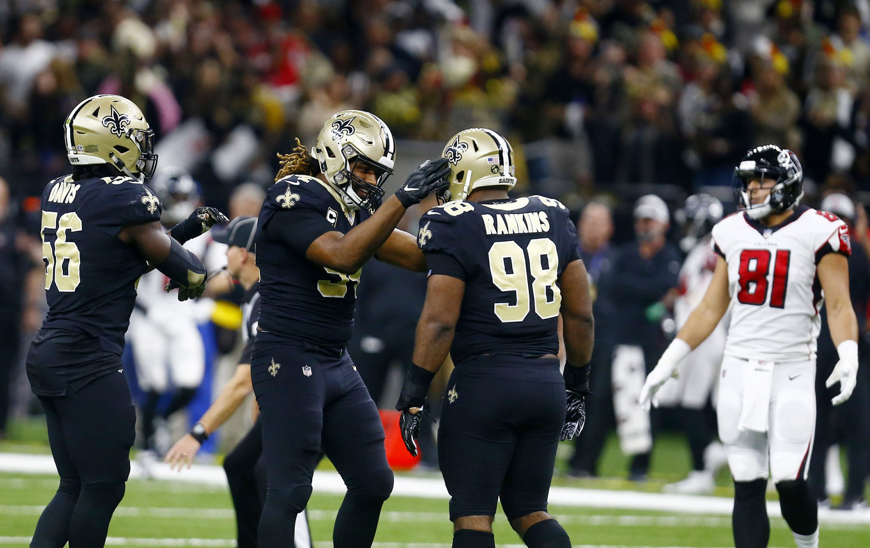 Saints win 10th straight, eliminate Falcons in NFC South | AP News