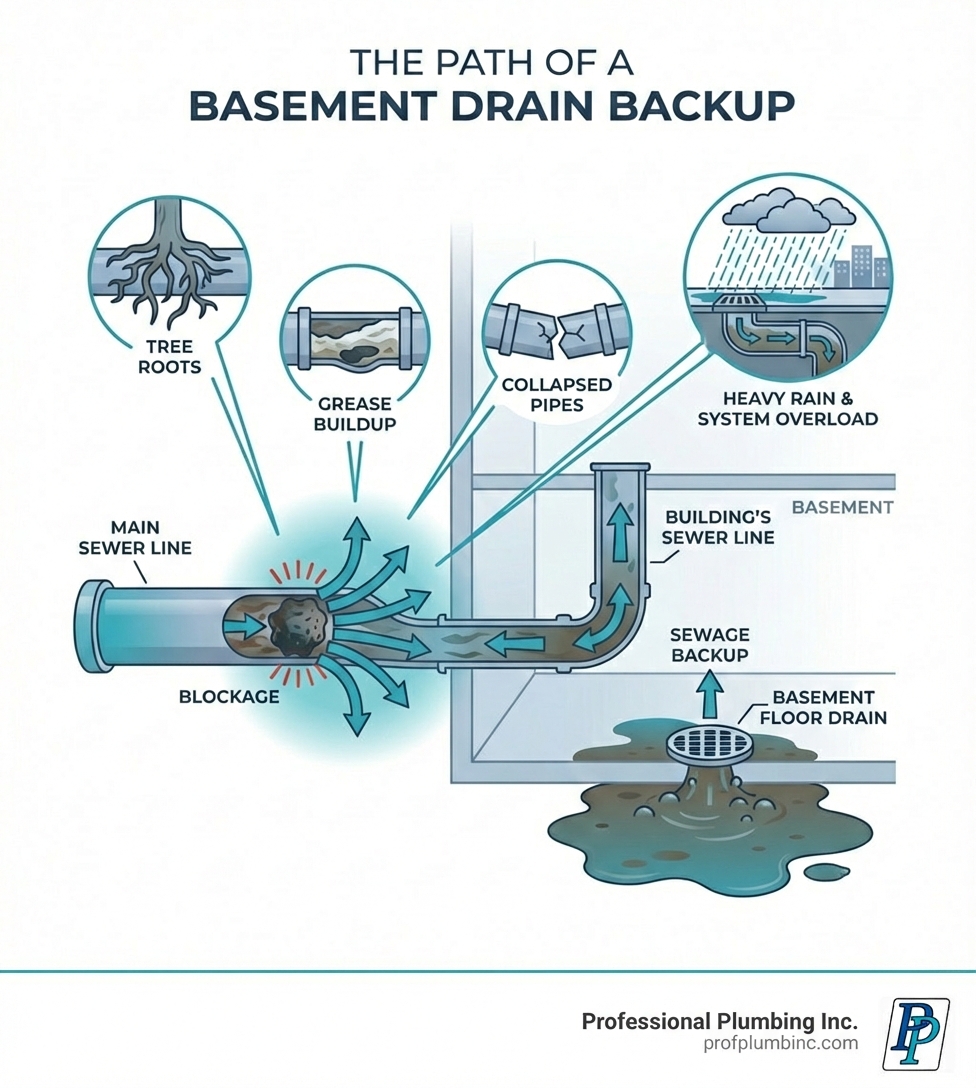 Why is My Basement Drain Backing Up (Again)?! - Professional Plumbing