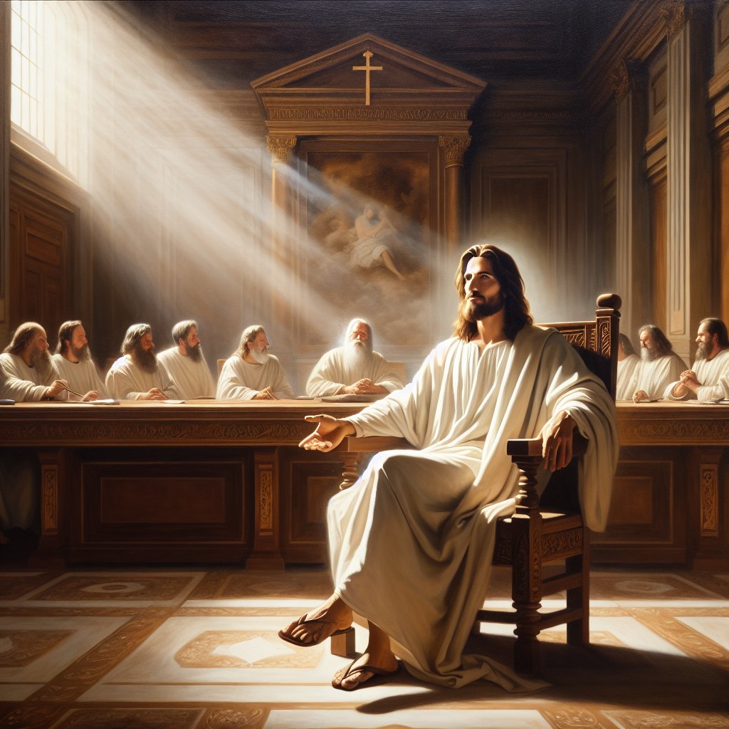 Jesus in a board roo | Bible Art