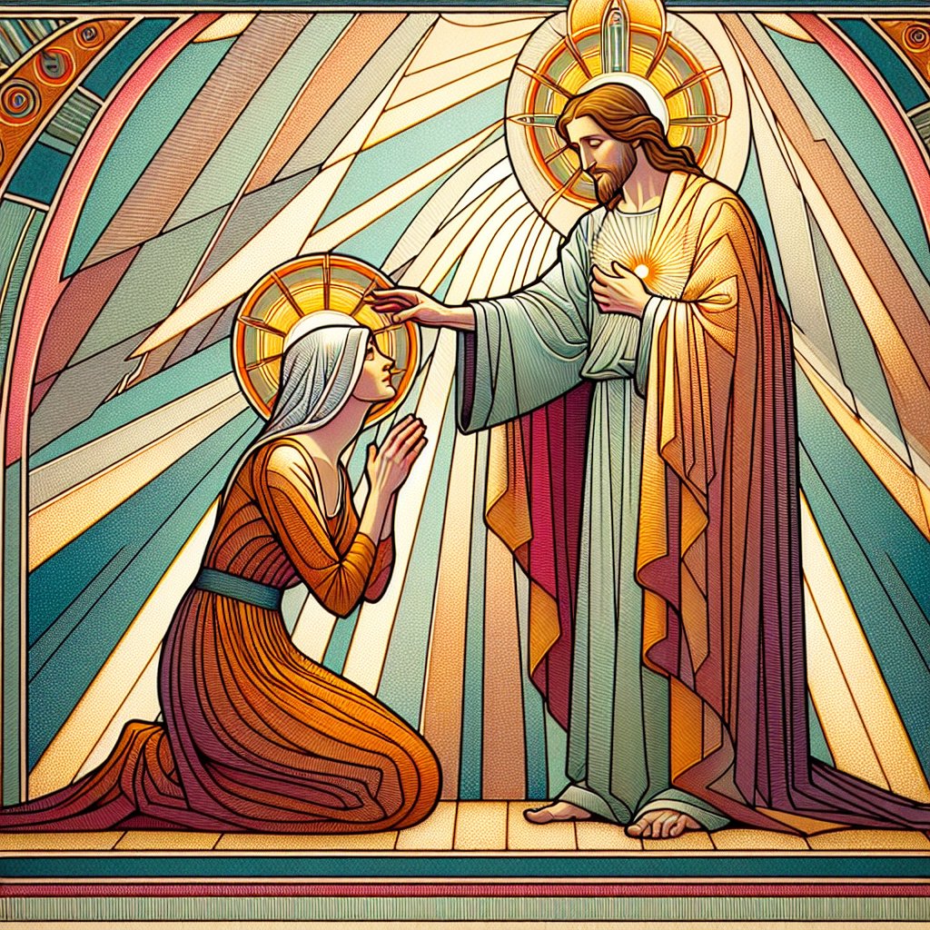Jesus healing the wo | Bible Art