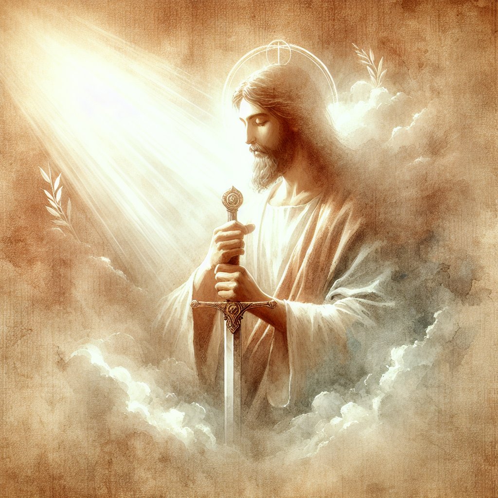 Jesus with a sword | Bible Art