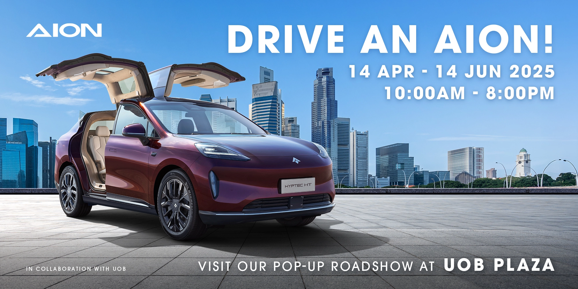 Get the best deals on Aion EV cars in Singapore during the 2025 AION UOB Plaza Pop-Up