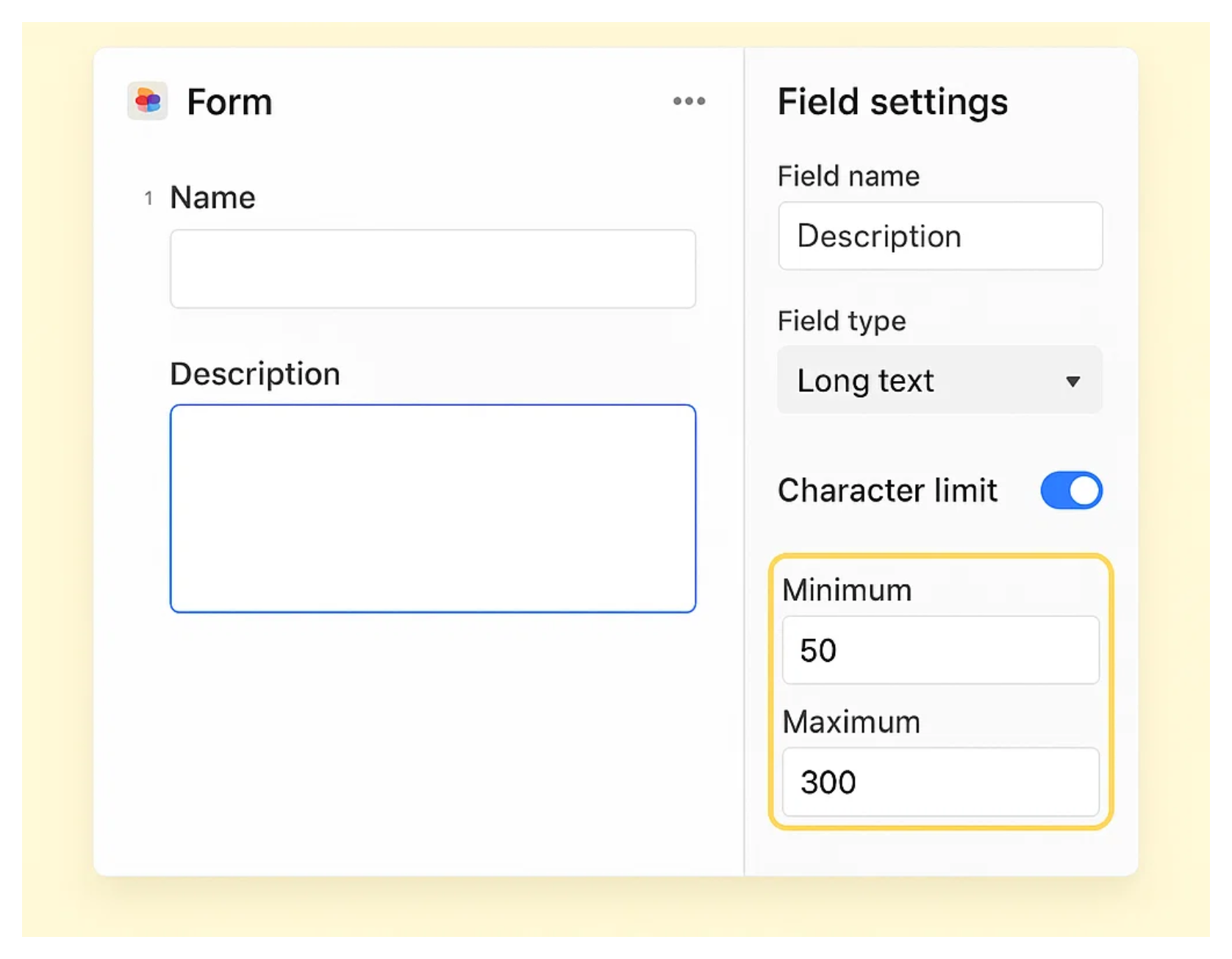 How to Set a Character Limit in Airtable Forms