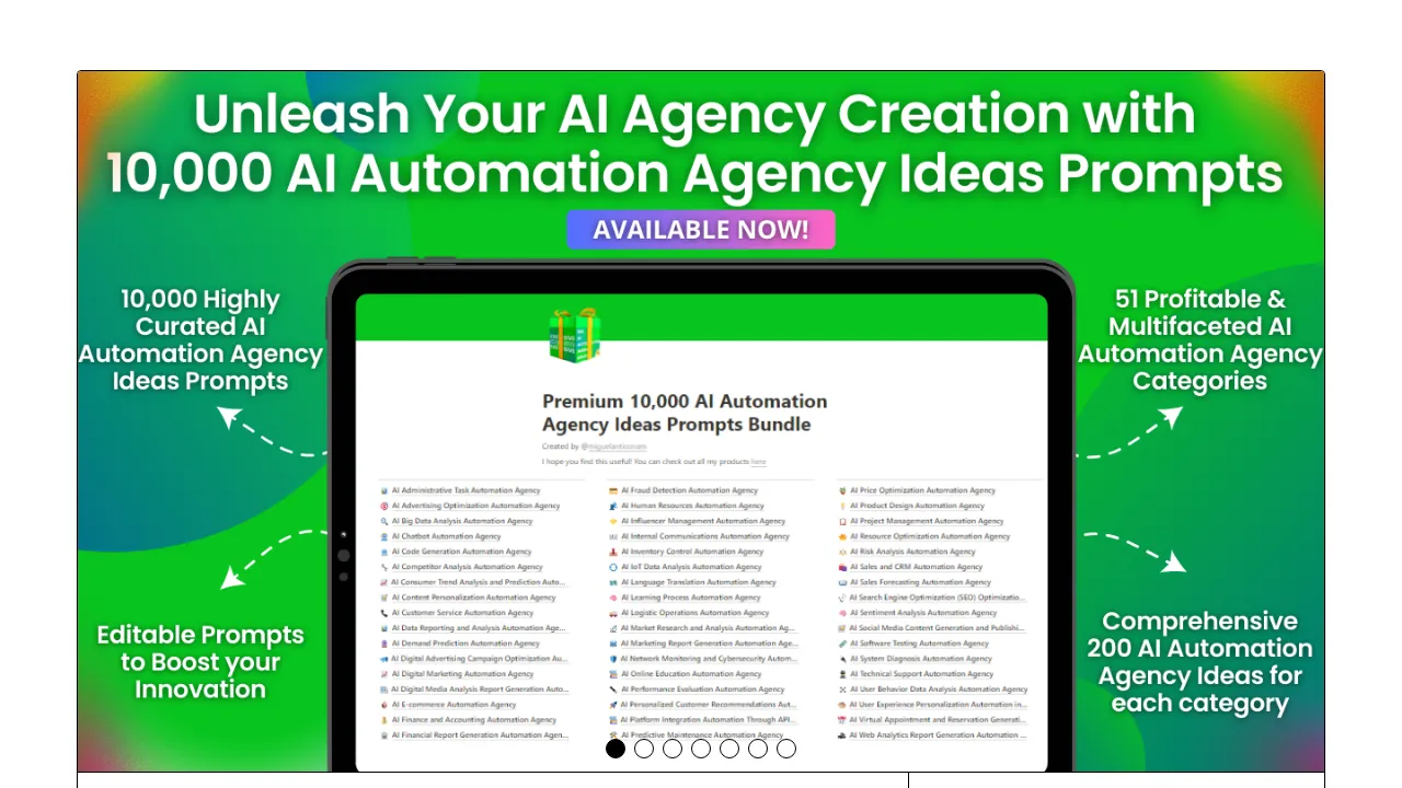 10,000 AI Automation Agency Idea Prompts - BestofAI