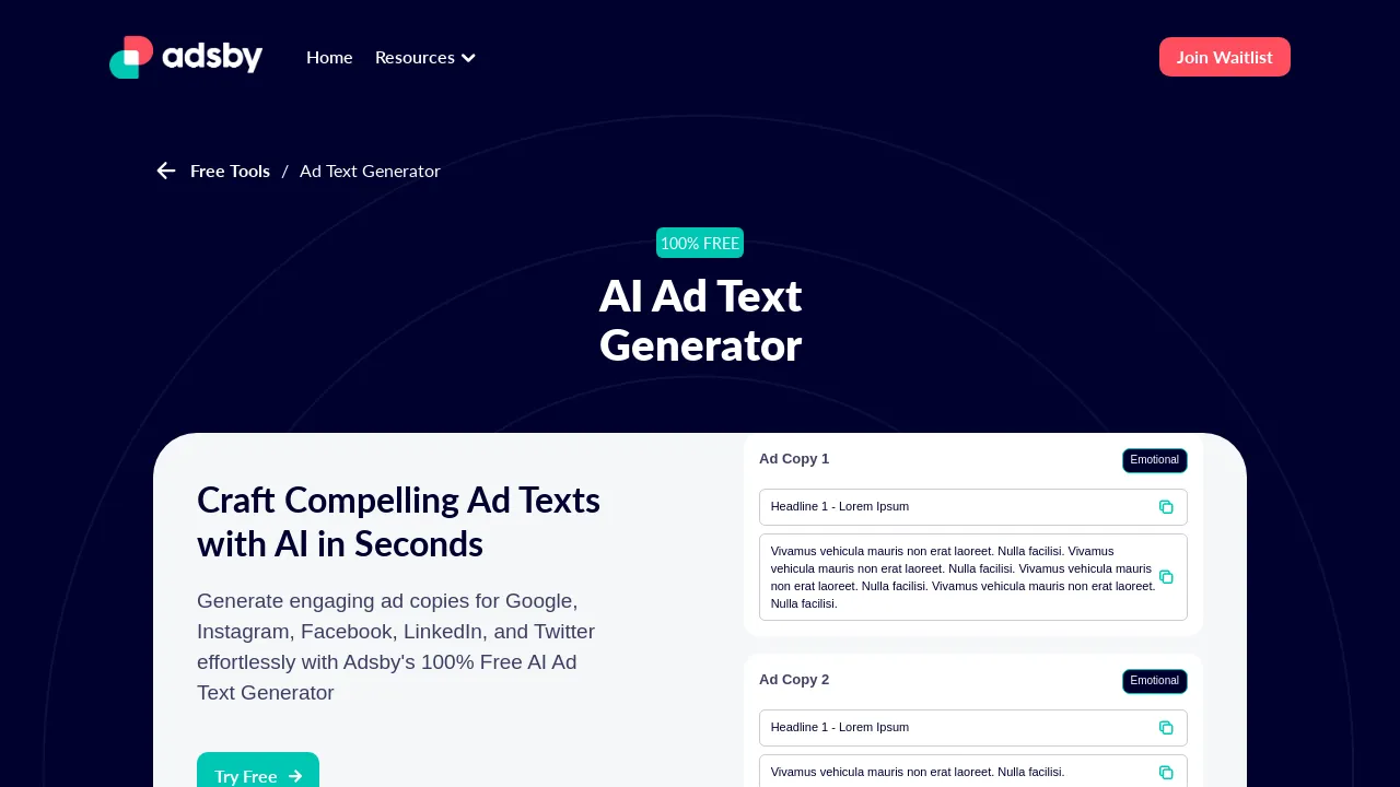 AI Ad Text Generator - BestofAI