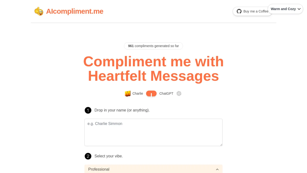 AI Compliment Generator - BestofAI