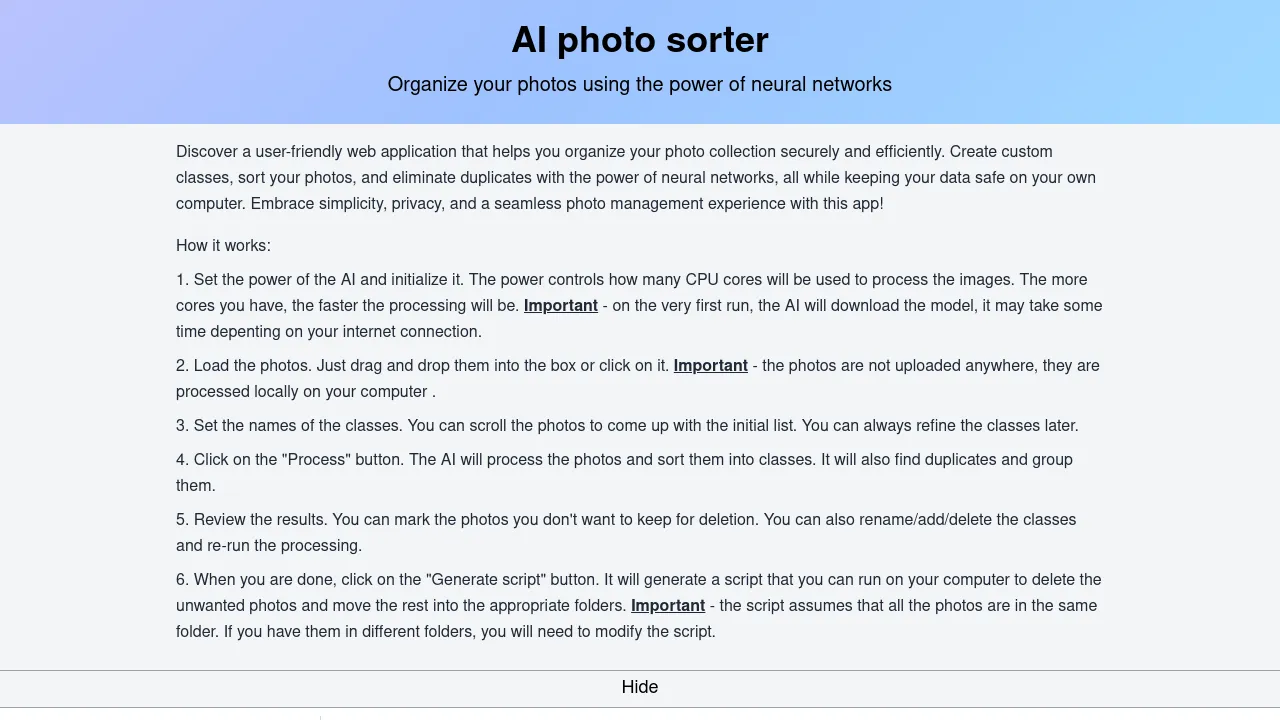 AI photo sorter - BestofAI