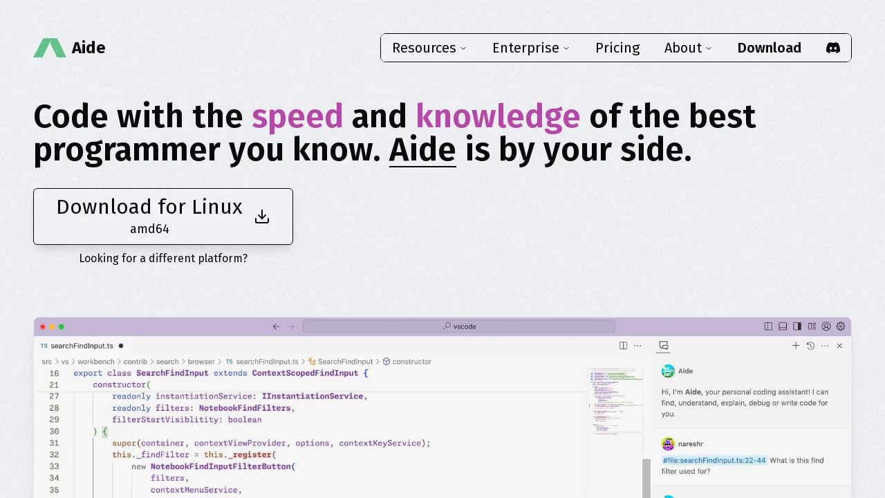 Aide - Extensible AI native code editor - BestofAI