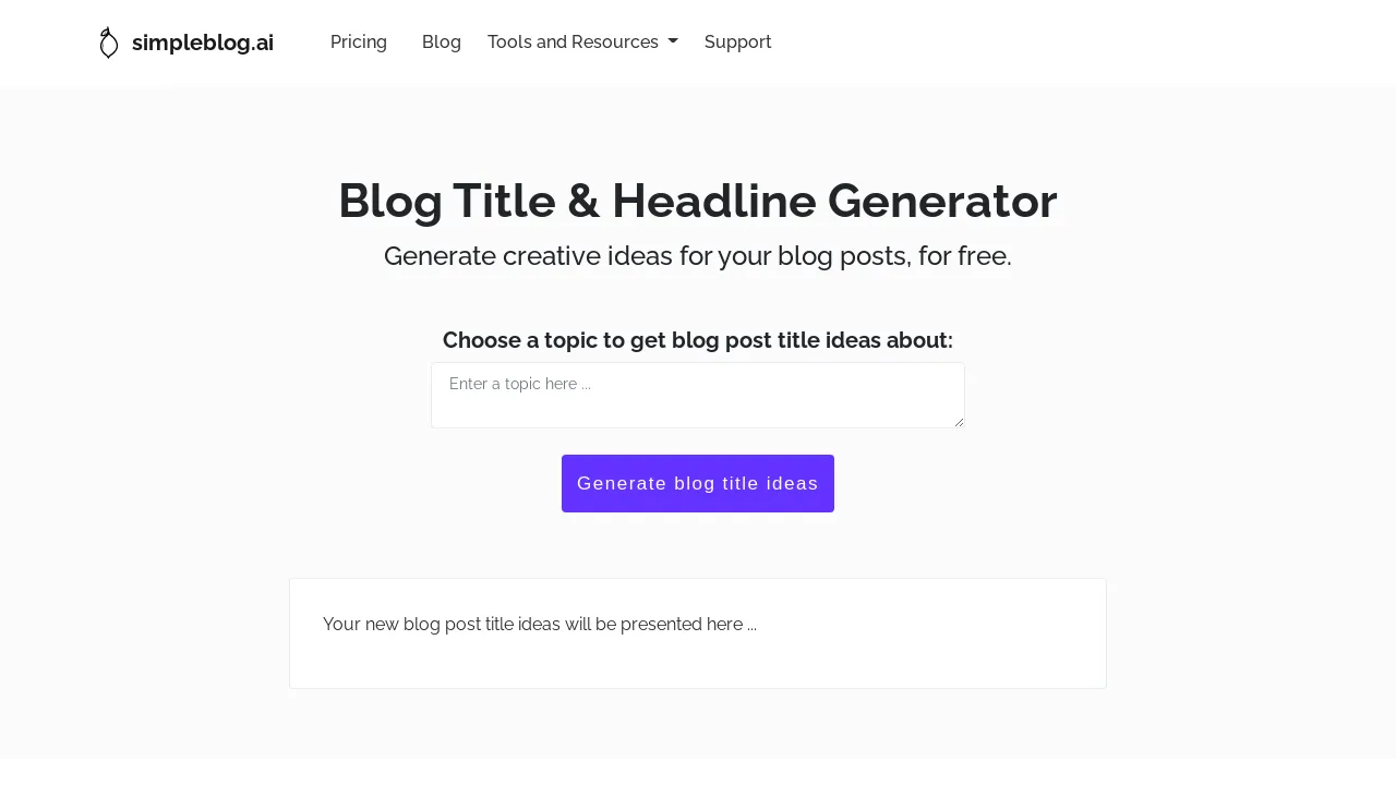 Blog Title & Headline Generator - BestofAI