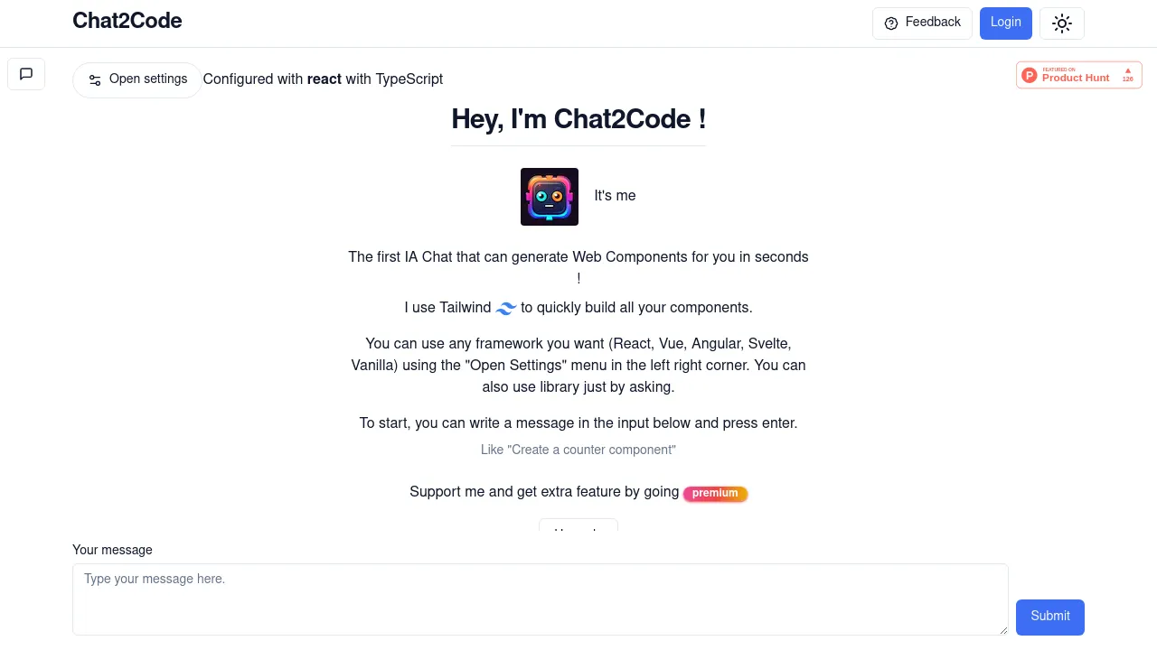 Chat2Code.dev - BestofAI