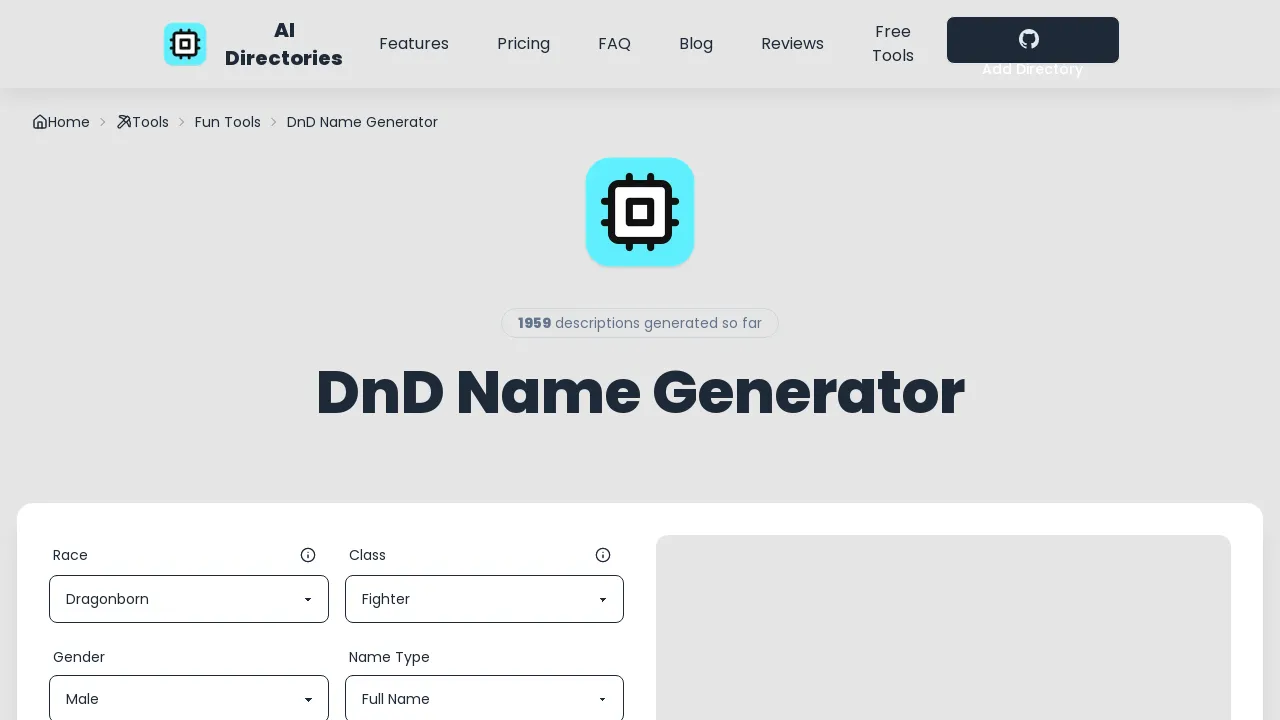 DnD Name Generator - BestofAI