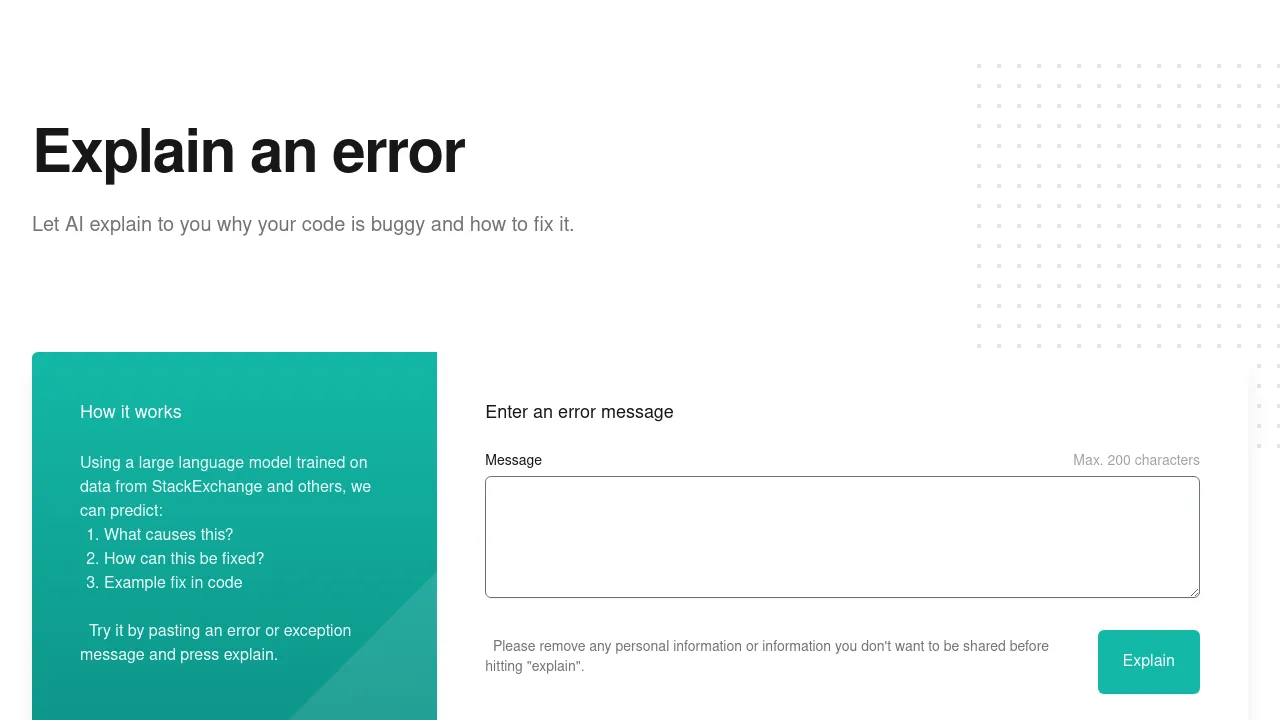 Explain An Error - BestofAI