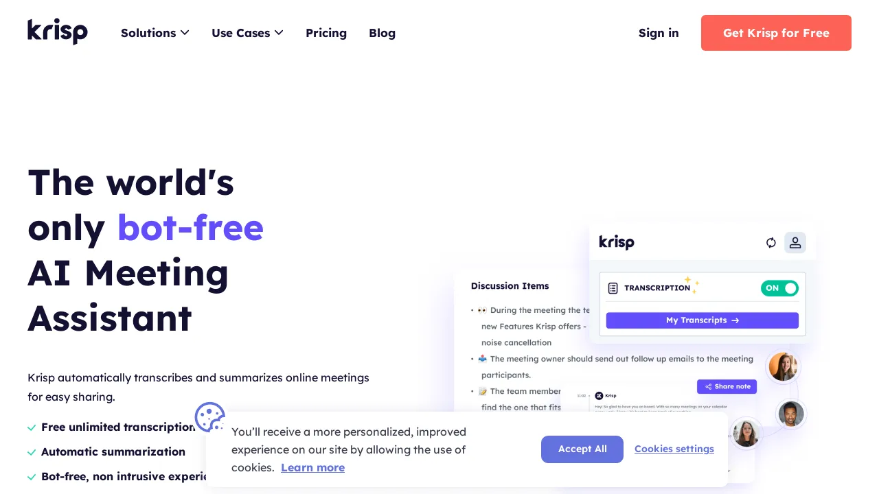 Krisp AI Meeting Assistant - BestofAI
