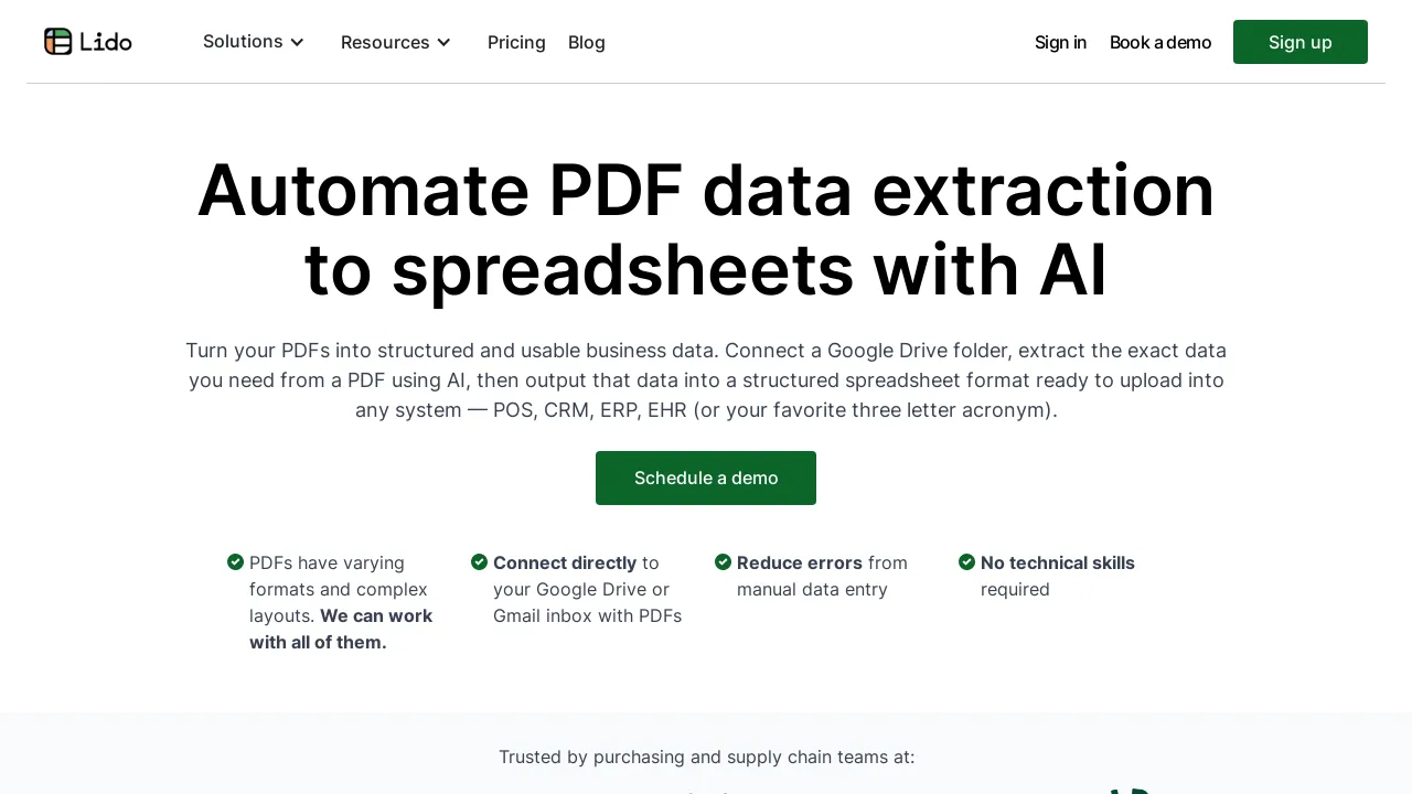 Lido PDF Data Extraction - BestofAI