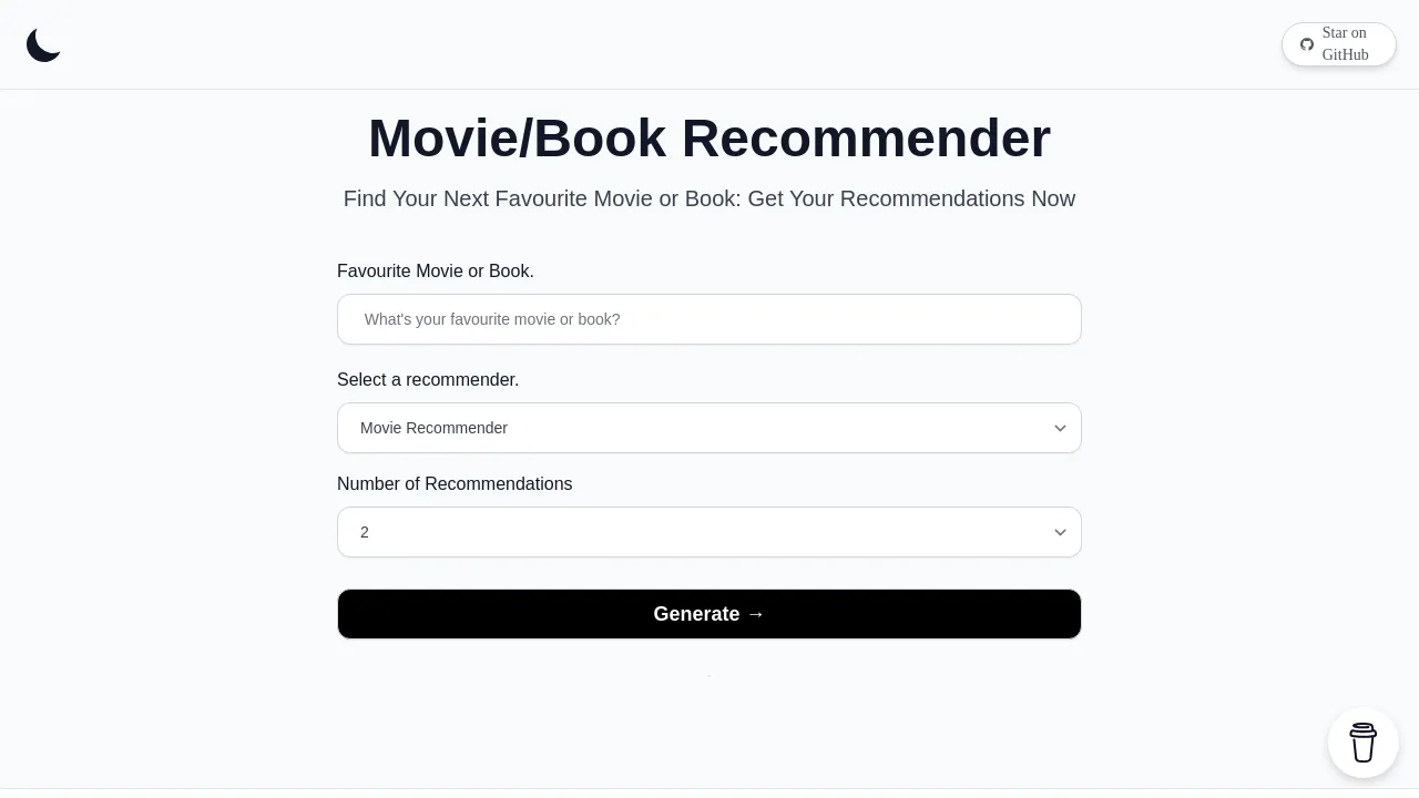 Movie & Book Recommender - BestofAI