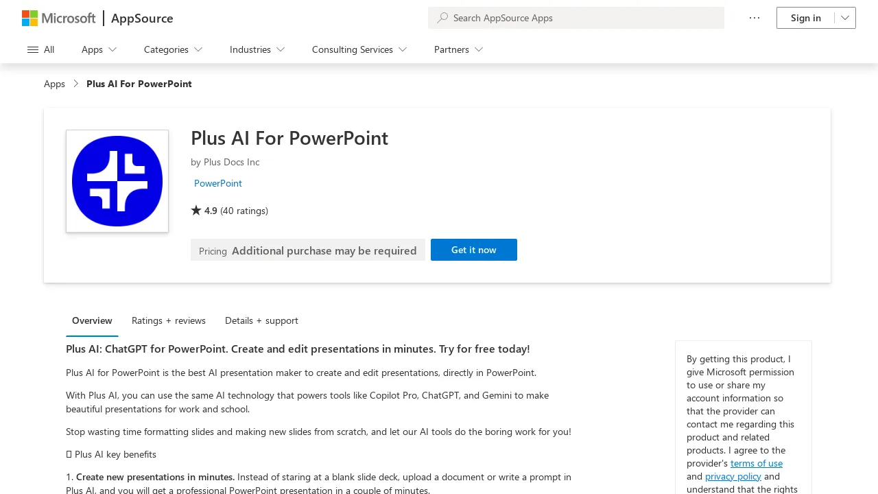 Plus AI for PowerPoint - BestofAI