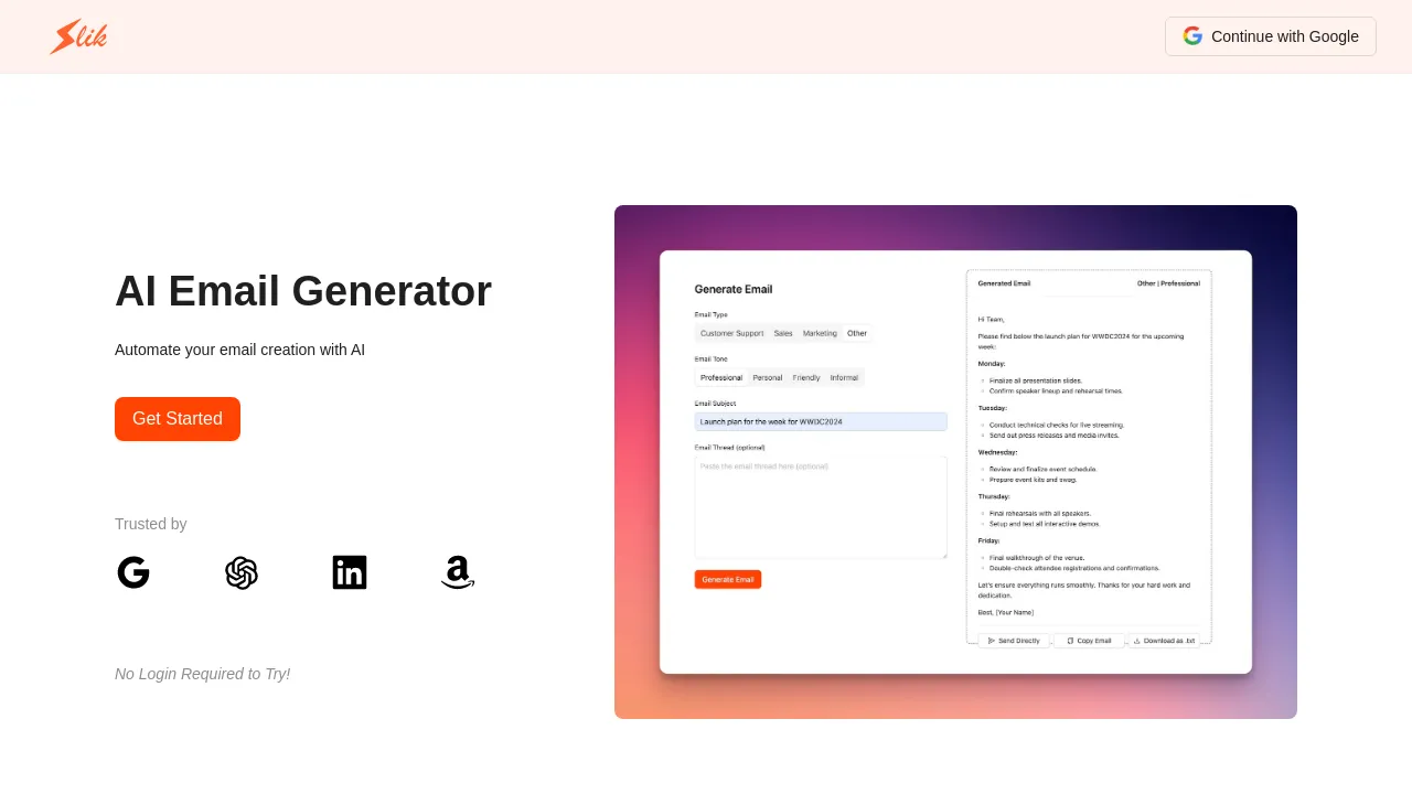 SlikSafe Email Generator - BestofAI