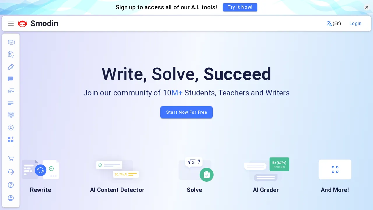 Smodin: Multi-lingual Writing Assistance - BestofAI