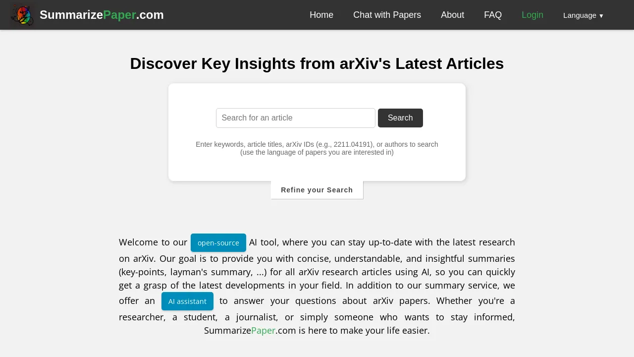 SummarizePaper - BestofAI