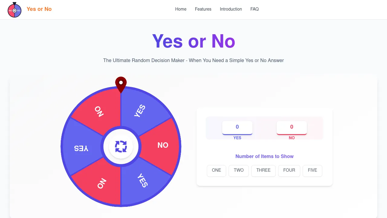 Yes or No | Decision Making Tool & Random Answer Generator - BestofAI