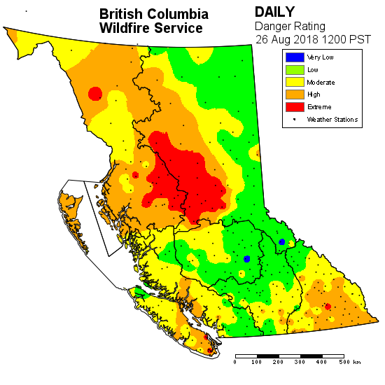 Beautiful, warm and hopefully less smoky week! Fire Danger going back ...