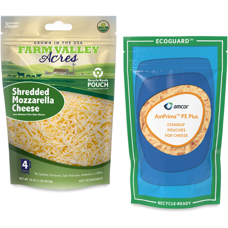 AmPrima PE Plus Recycle-Ready Pouching for Shredded Cheese | Amcor