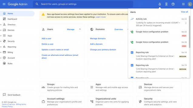 Admin console new feature: Alerts widget Amplified IT