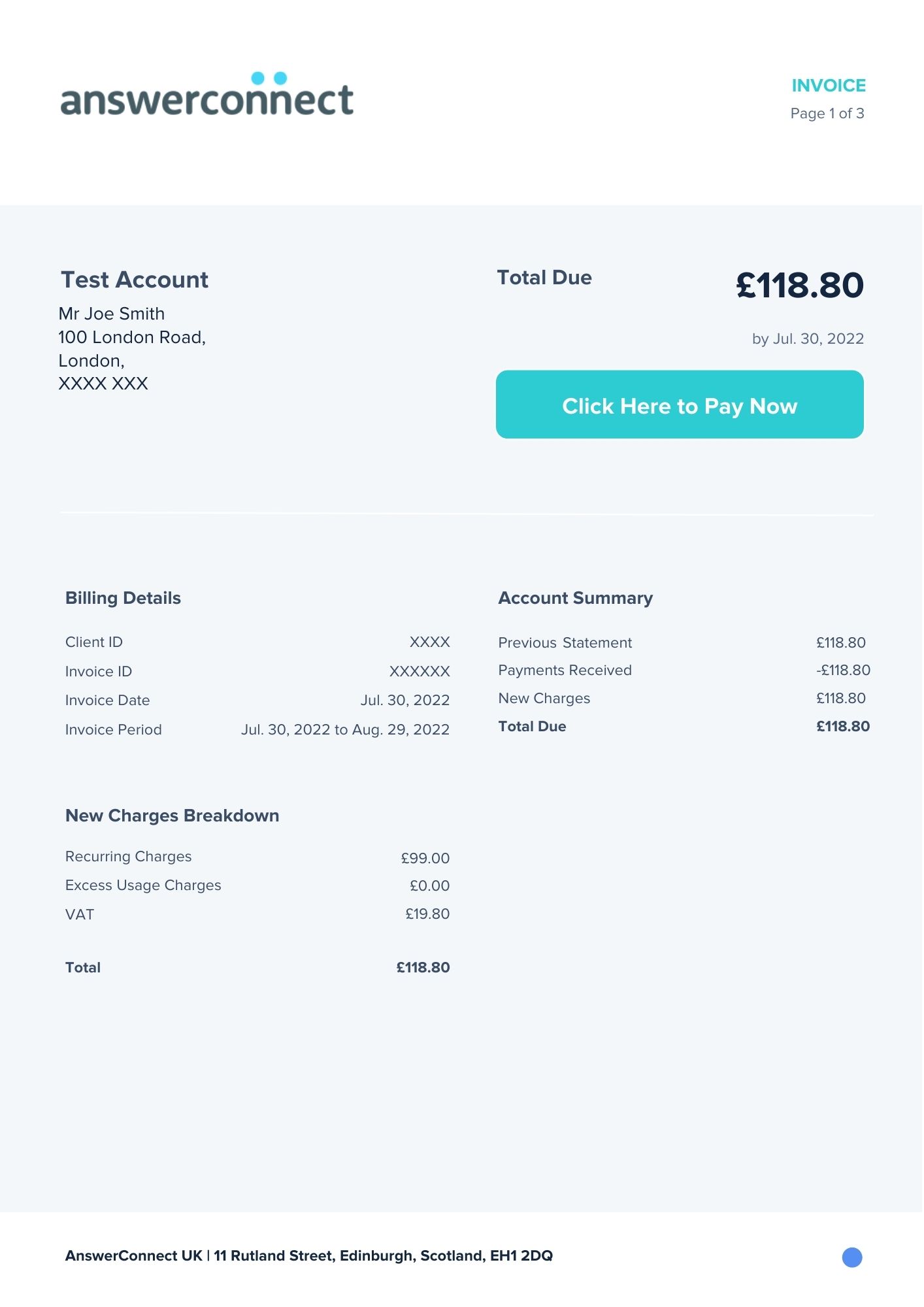 How do I read my invoice? - Help Centre | AnswerConnect UK