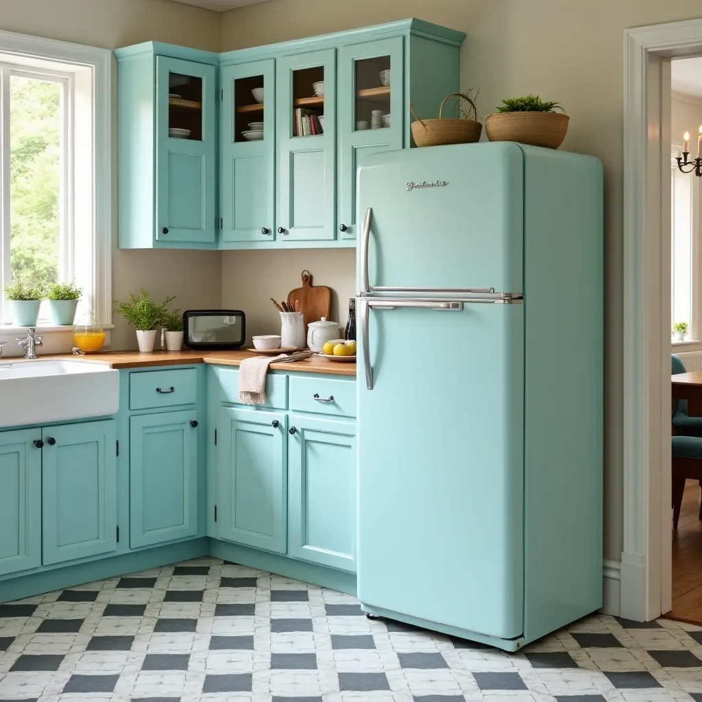 Duck Egg Blue Kitchen Cabinets Ideas - HomeDesignsAI