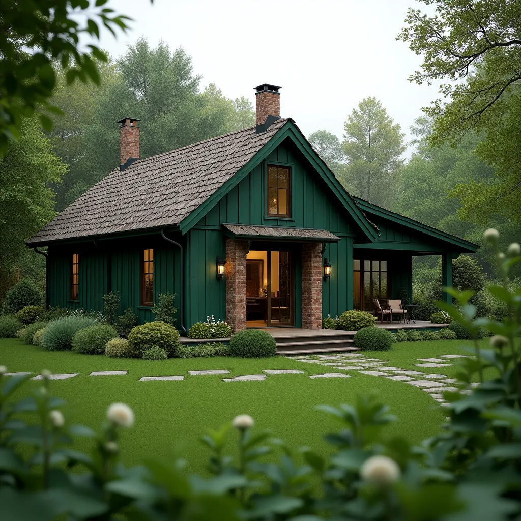 Forest Green House Ideas - HomeDesignsAI