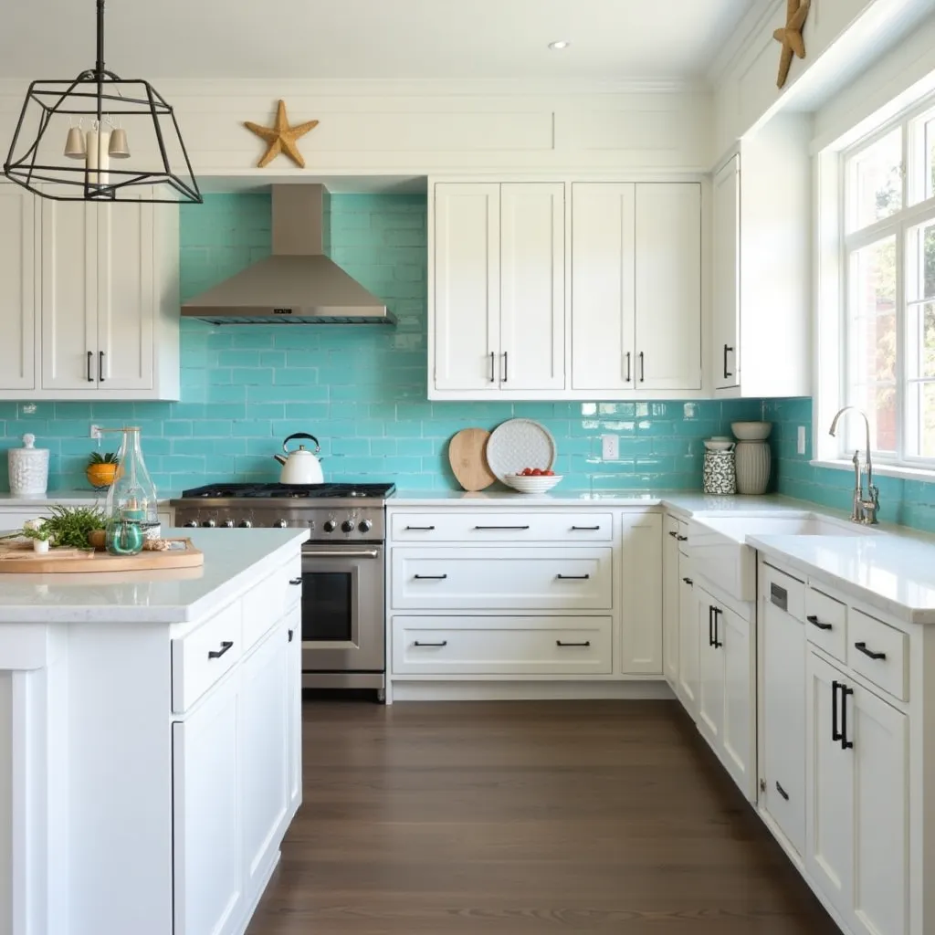 Gold and Blue Kitchen - HomeDesignsAI